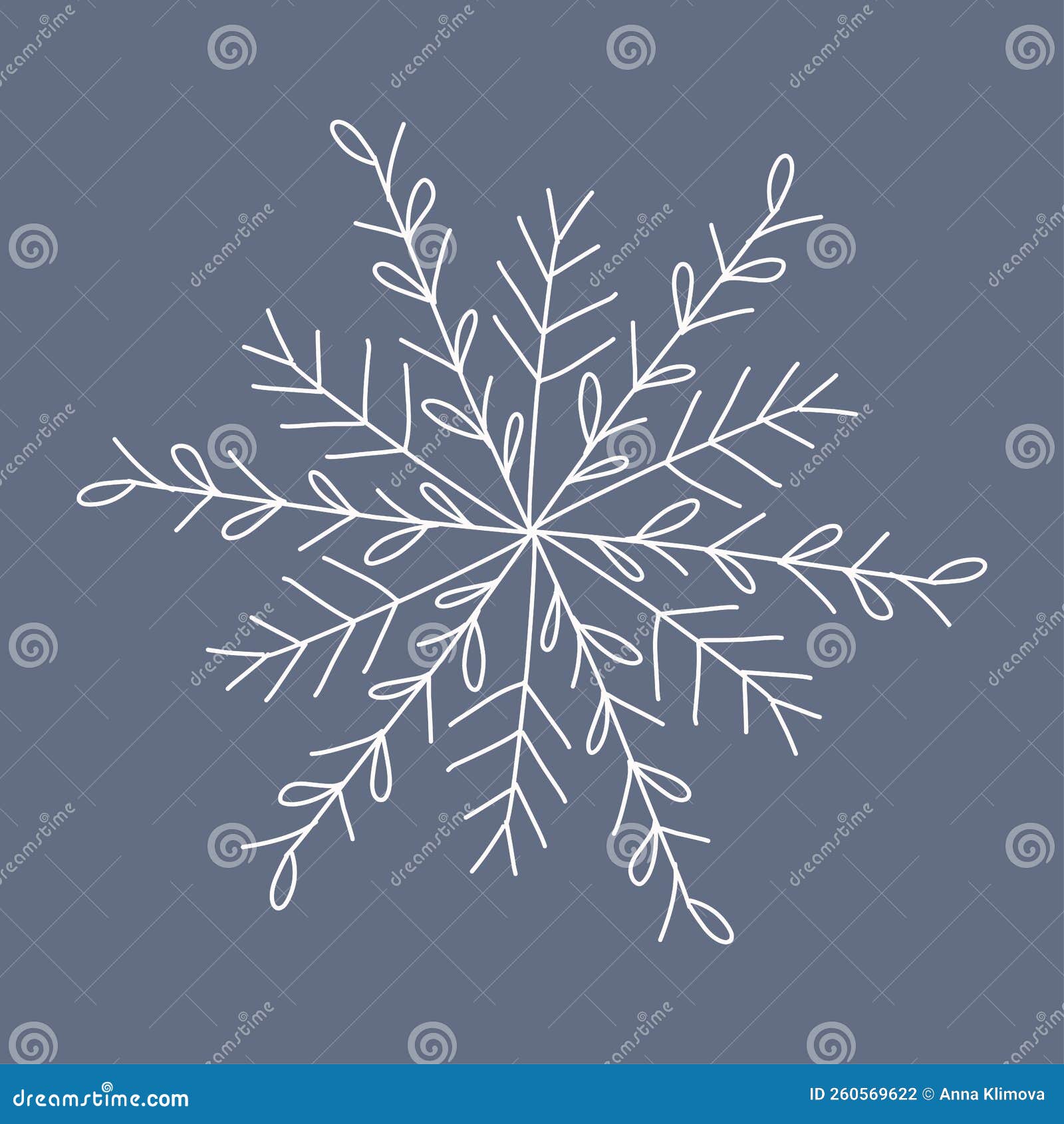 Snowflake in Doodle Style, Winter Holiday Decoration on Background ...