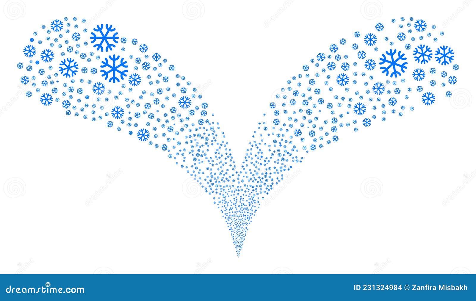 Snowflake Twice Firework Fountain Stock Vector - Illustration of ...