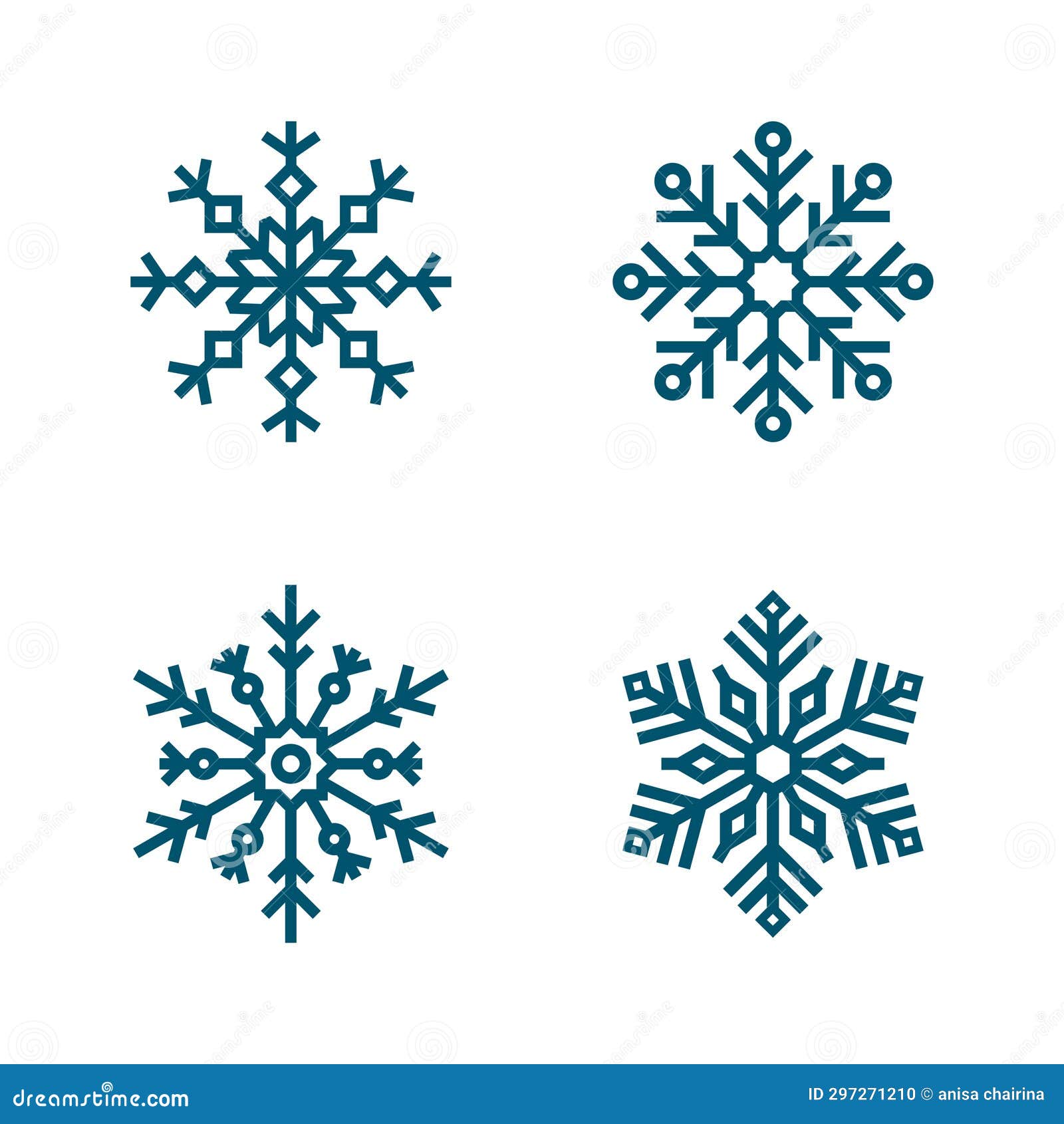 Snowflake Element Vector Flat Design Stock Vector - Illustration of ...