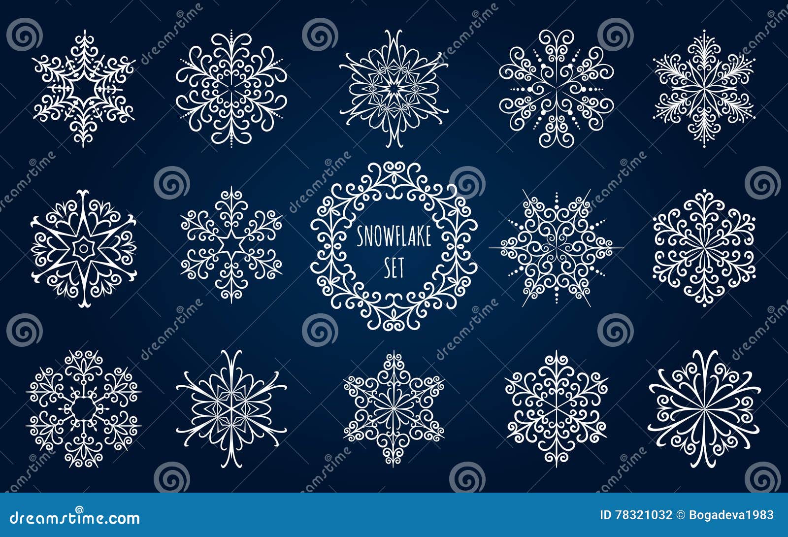 Snowflake Emblem Set stock vector. Illustration of holiday - 78321032