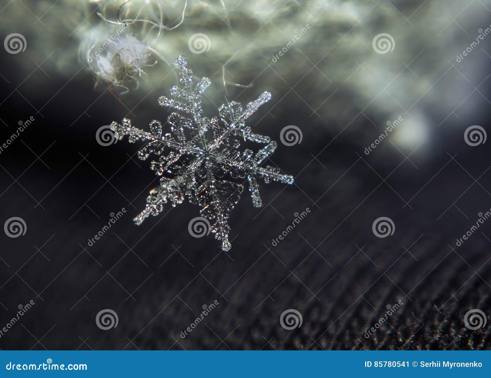 Snowflake Falling Down Macro Stock Image - Image of closeup, close ...