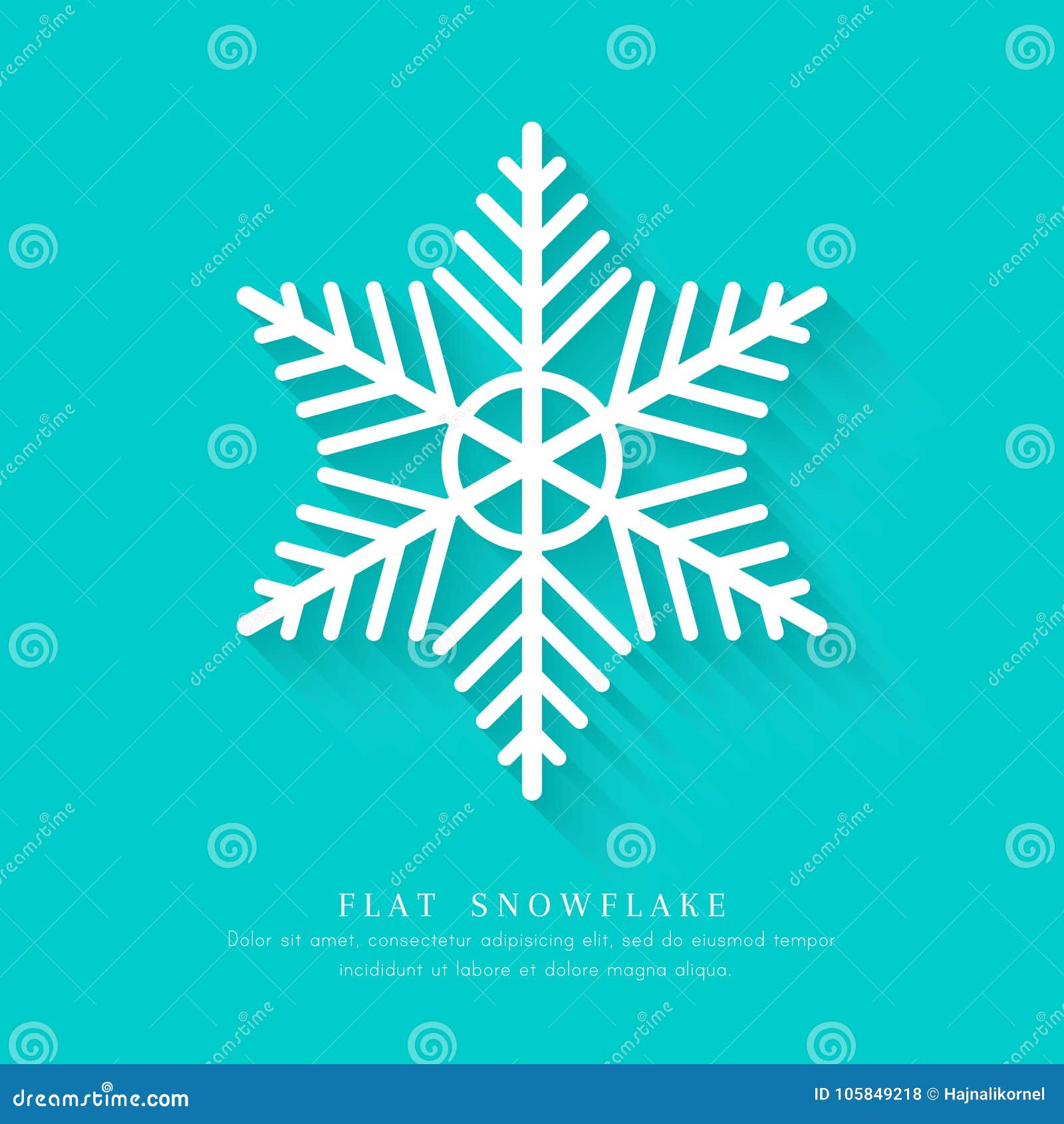 Snowflake in flat design stock vector. Illustration of ornament - 105849218