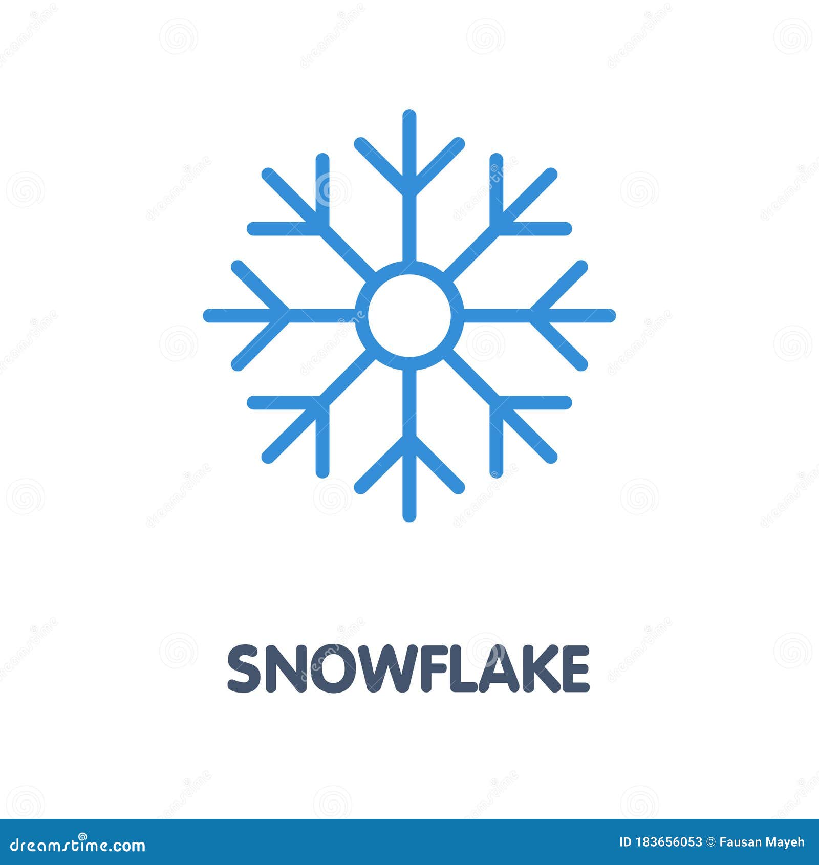 Snowflake Flat Icon Design Style Illustration on White Background Stock ...