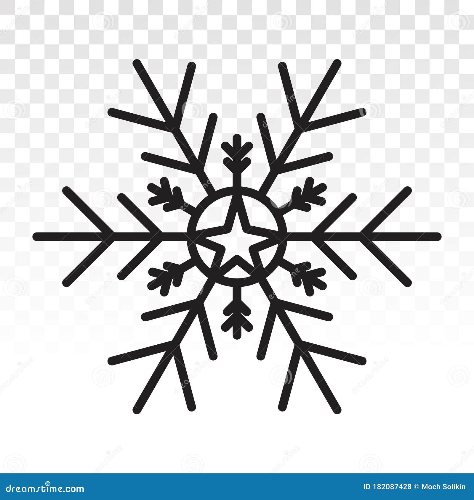 Snowflake Flat Icon on a Transparent Background Stock Vector ...