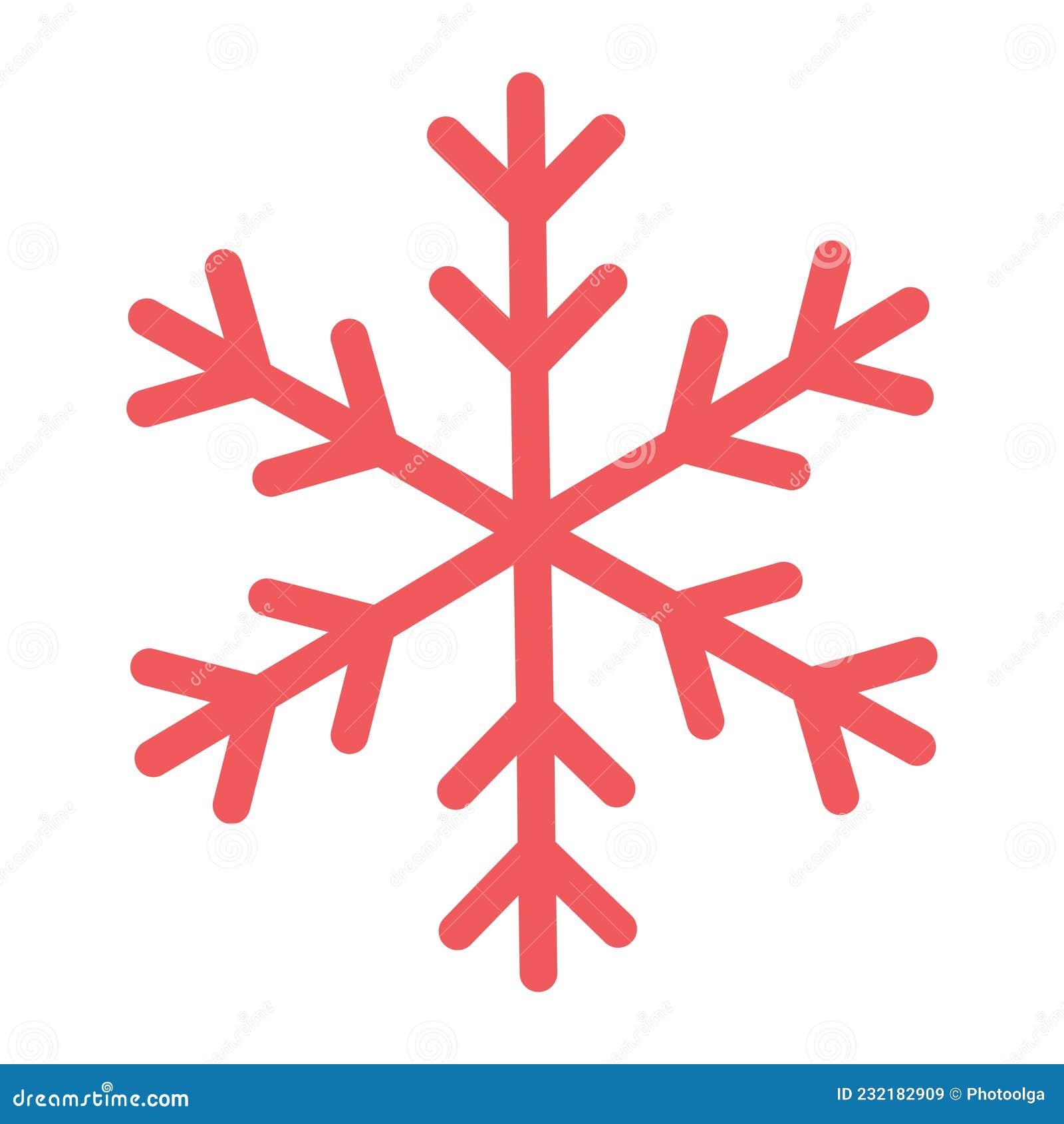 Snowflake Flat Vector Red Icon. Simple Illustration Stock Vector ...