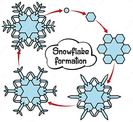 Snowflake formation stock illustration. Illustration of basic - 336020894