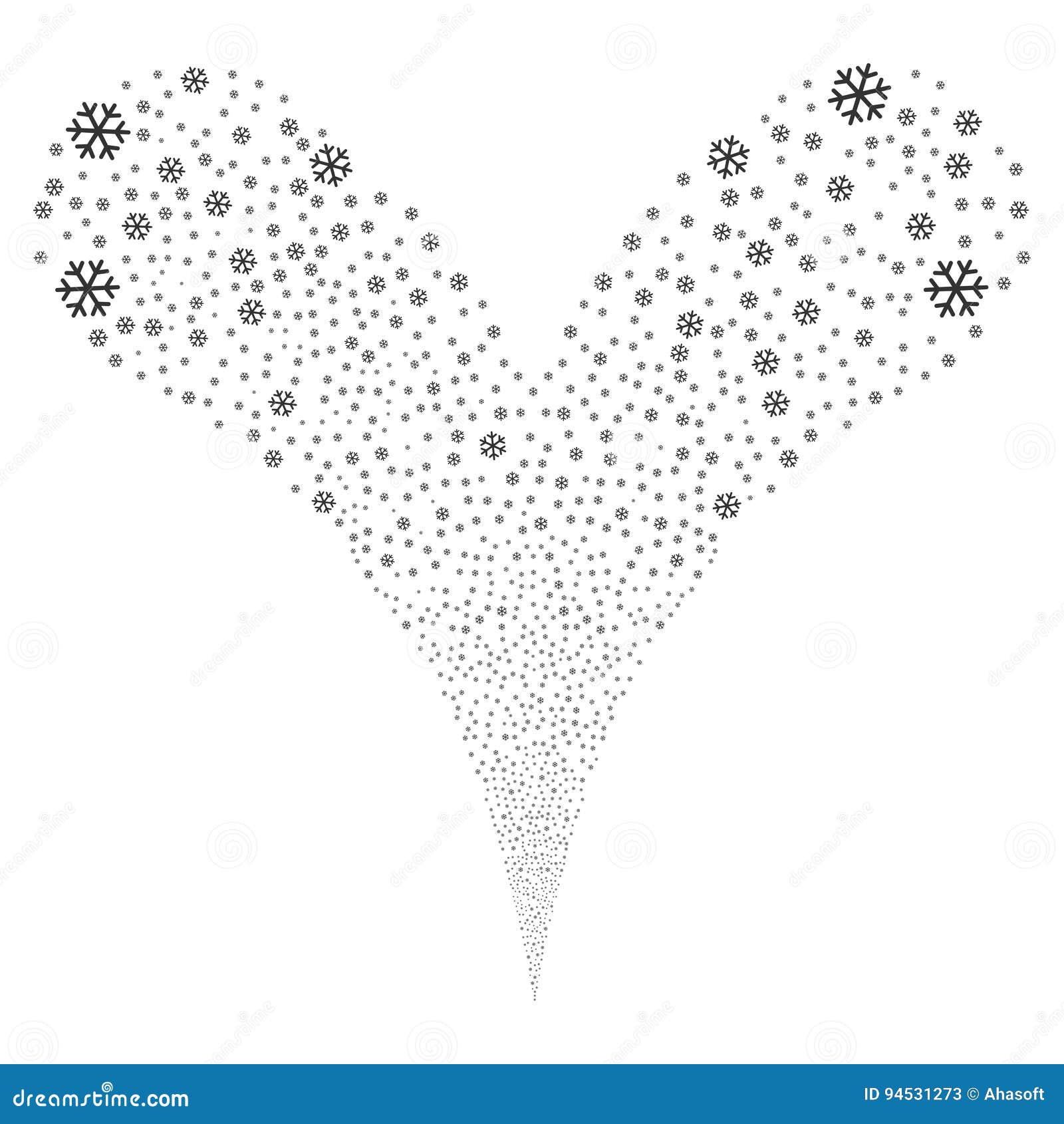 Snowflake Fountain Stream stock illustration. Illustration of carnival ...