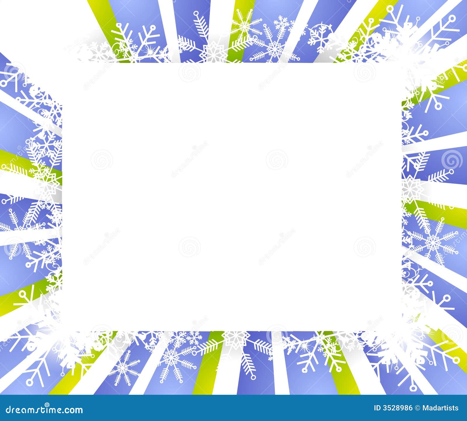 Snowflake Frame or Border 2 Stock Illustration - Illustration of yule ...