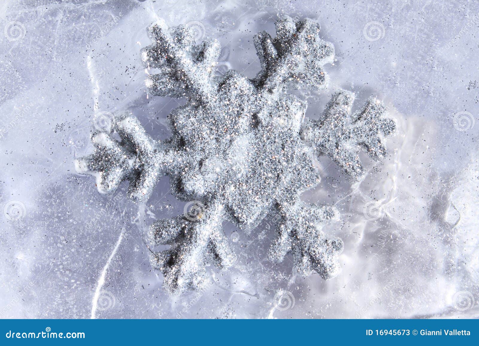 Snowflake Frozen in Ice Winter Season Stock Image - Image of flake ...