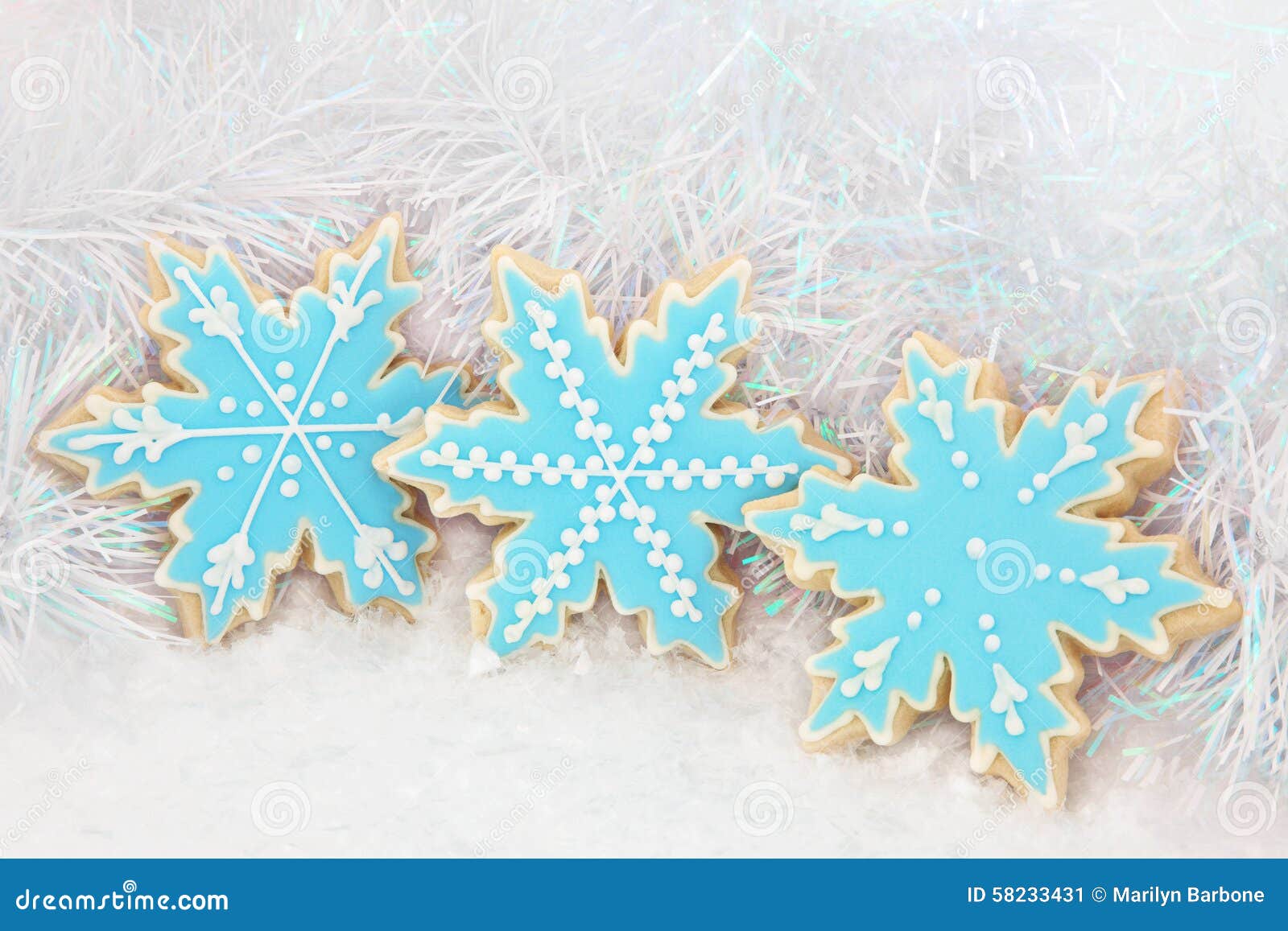 Snowflake Gingerbread Biscuits Stock Image - Image of arrangement ...