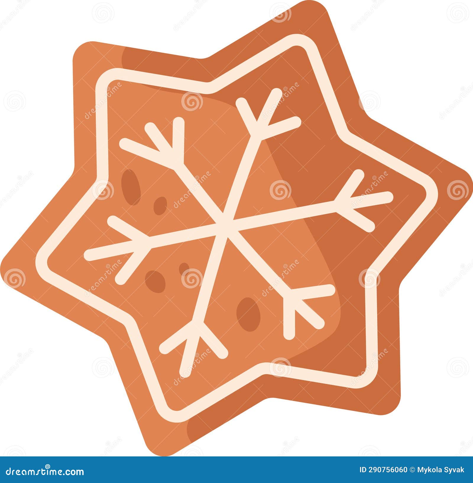 Snowflake Gingerbread Christmas Cookie Stock Illustration ...