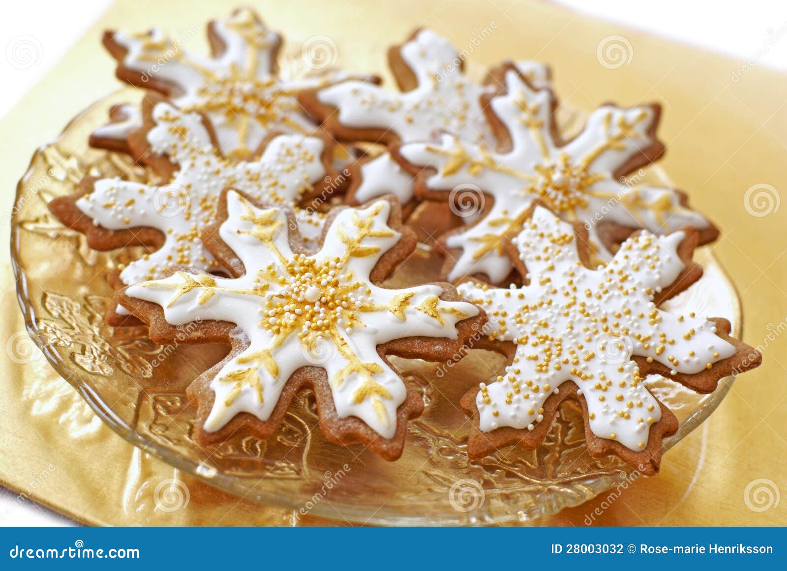 Snowflake Gingerbread Cookies Stock Photo - Image of festive, holiday ...