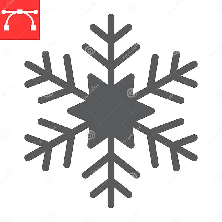 Snowflake glyph icon stock vector. Illustration of holiday - 229536732
