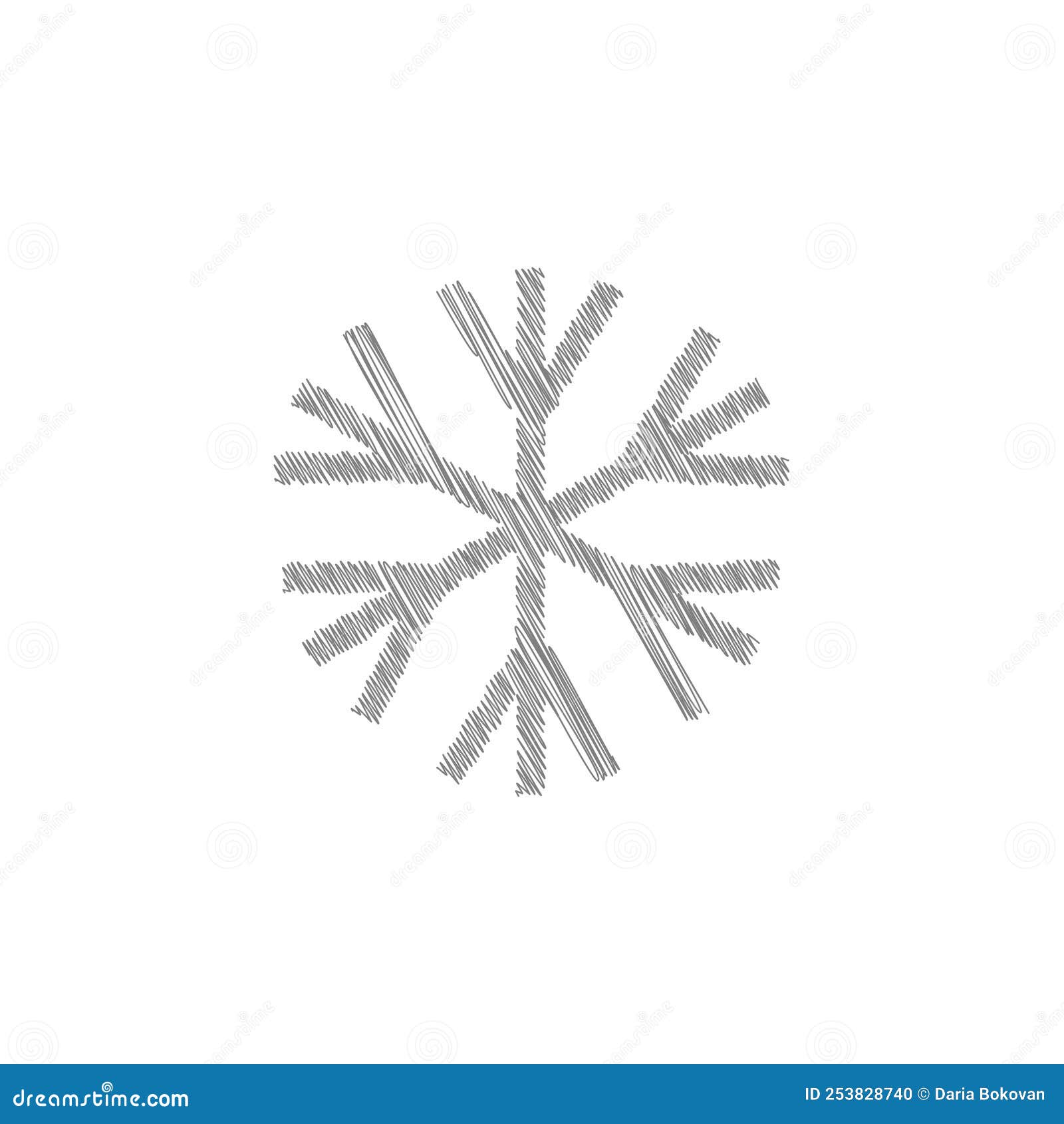 Snowflake Grey Sketch Vector Icon. Symbol for Use at Low or Cold ...