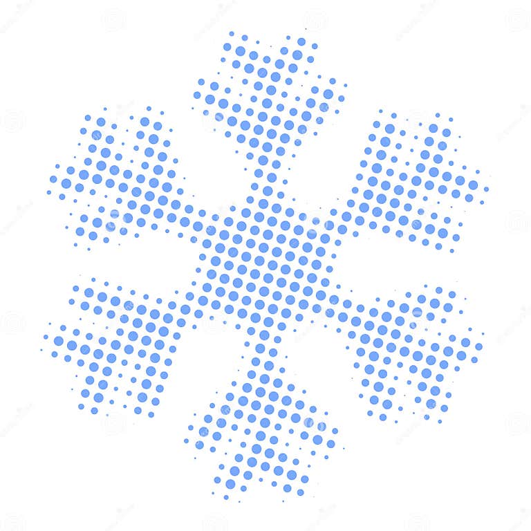 Snowflake Halftone Dot Icon. Halftone Array Contains Round Elements Stock Illustration ...