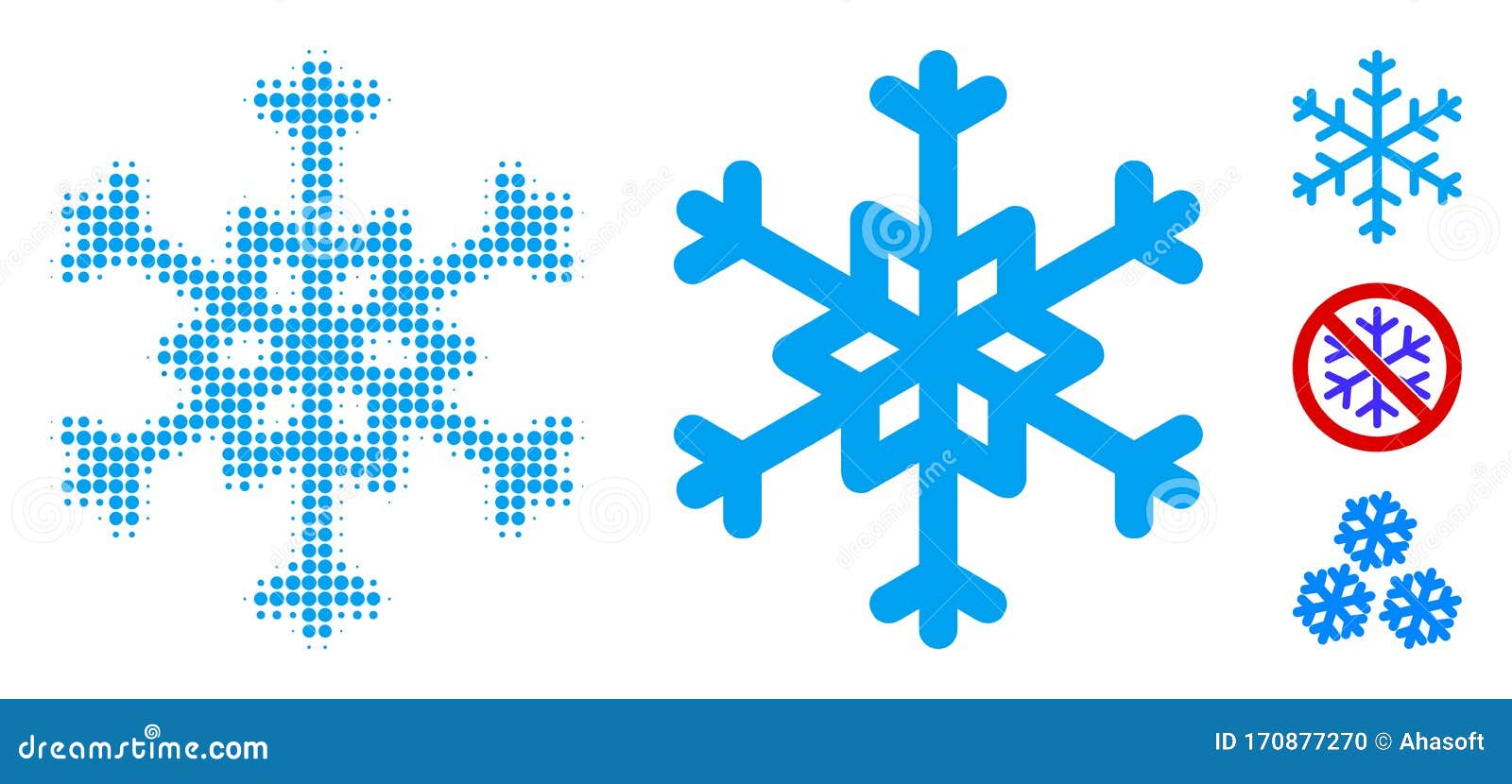 Snowflake Halftone and Solid Icon Stock Vector - Illustration of pattern, sign: 170877270