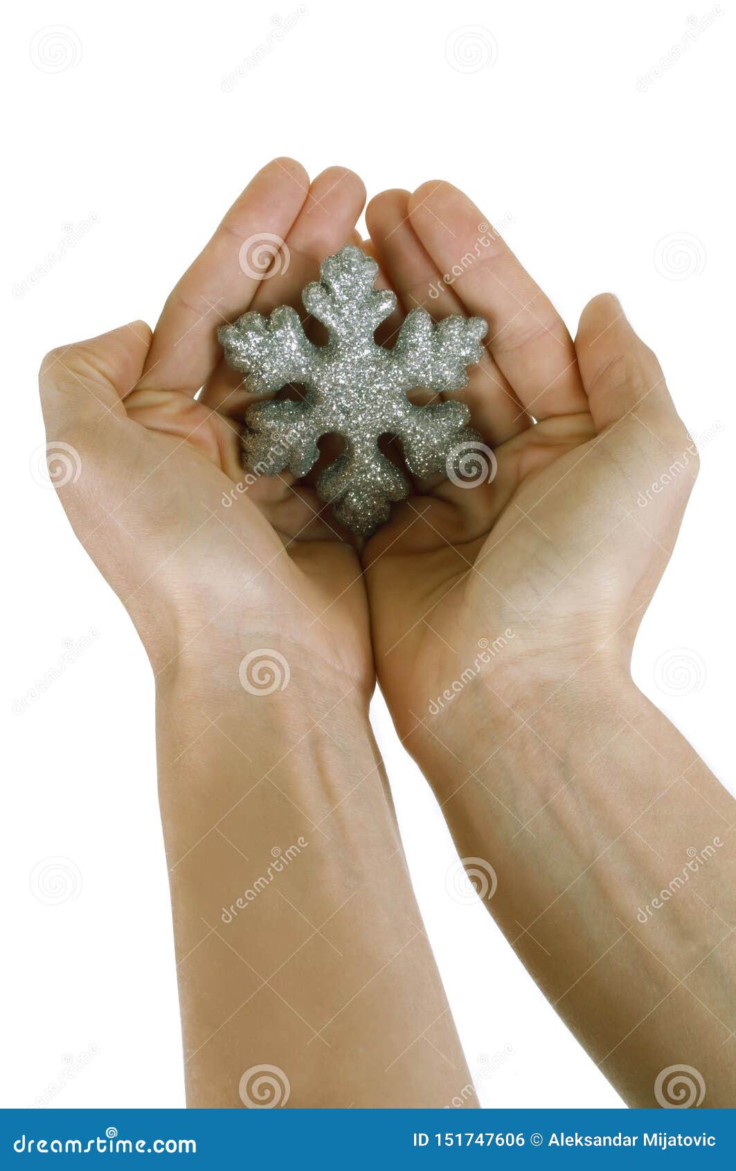 Snowflake in hands stock photo. Image of holidays, metaphor - 151747606