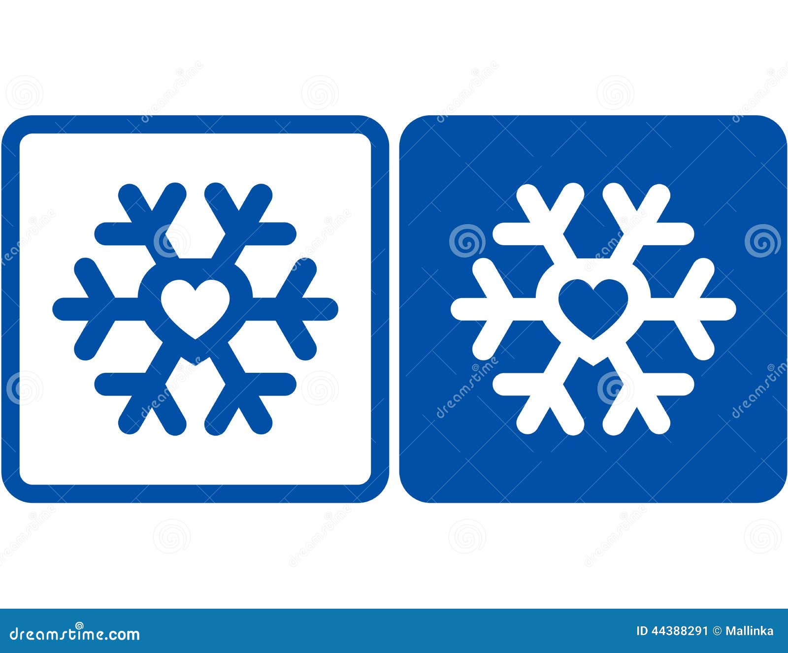 Snowflake with heart stock vector. Illustration of logo - 44388291