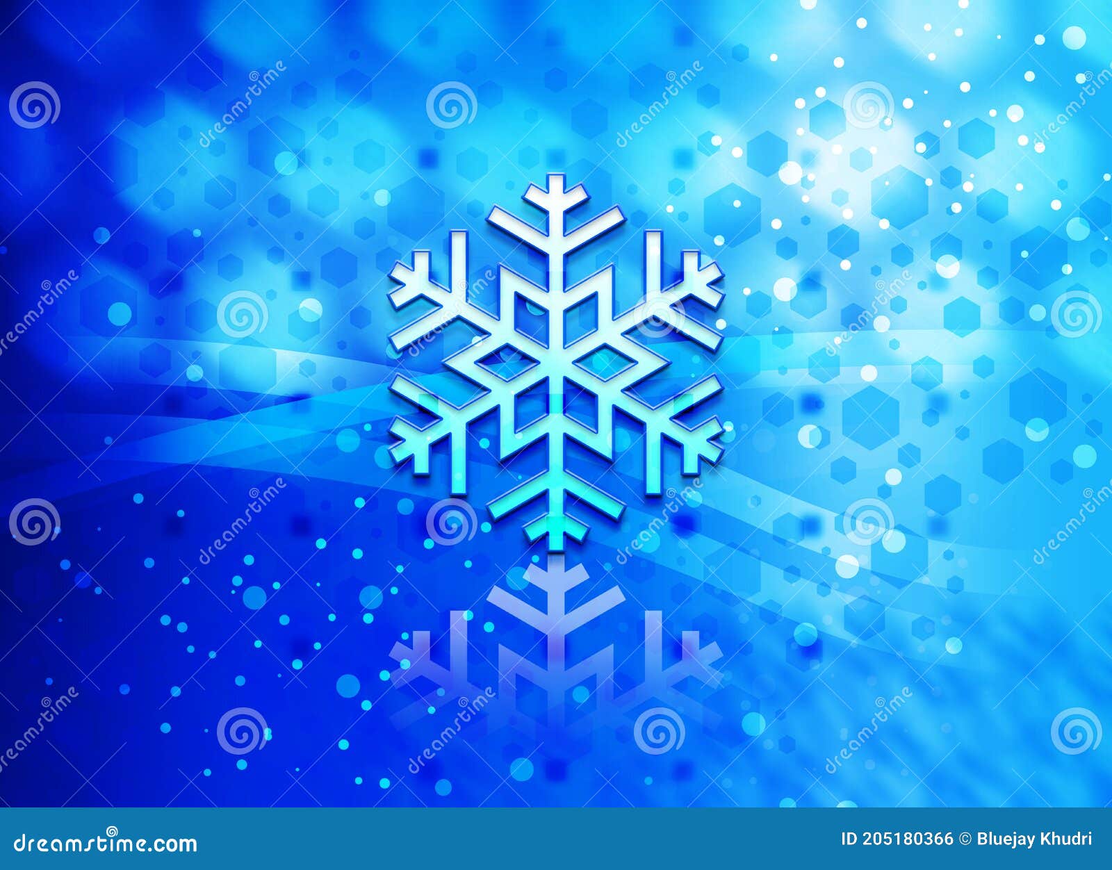 Snowflake Icon Abstract Light Cyan Blue Hexagon Pattern Background ...