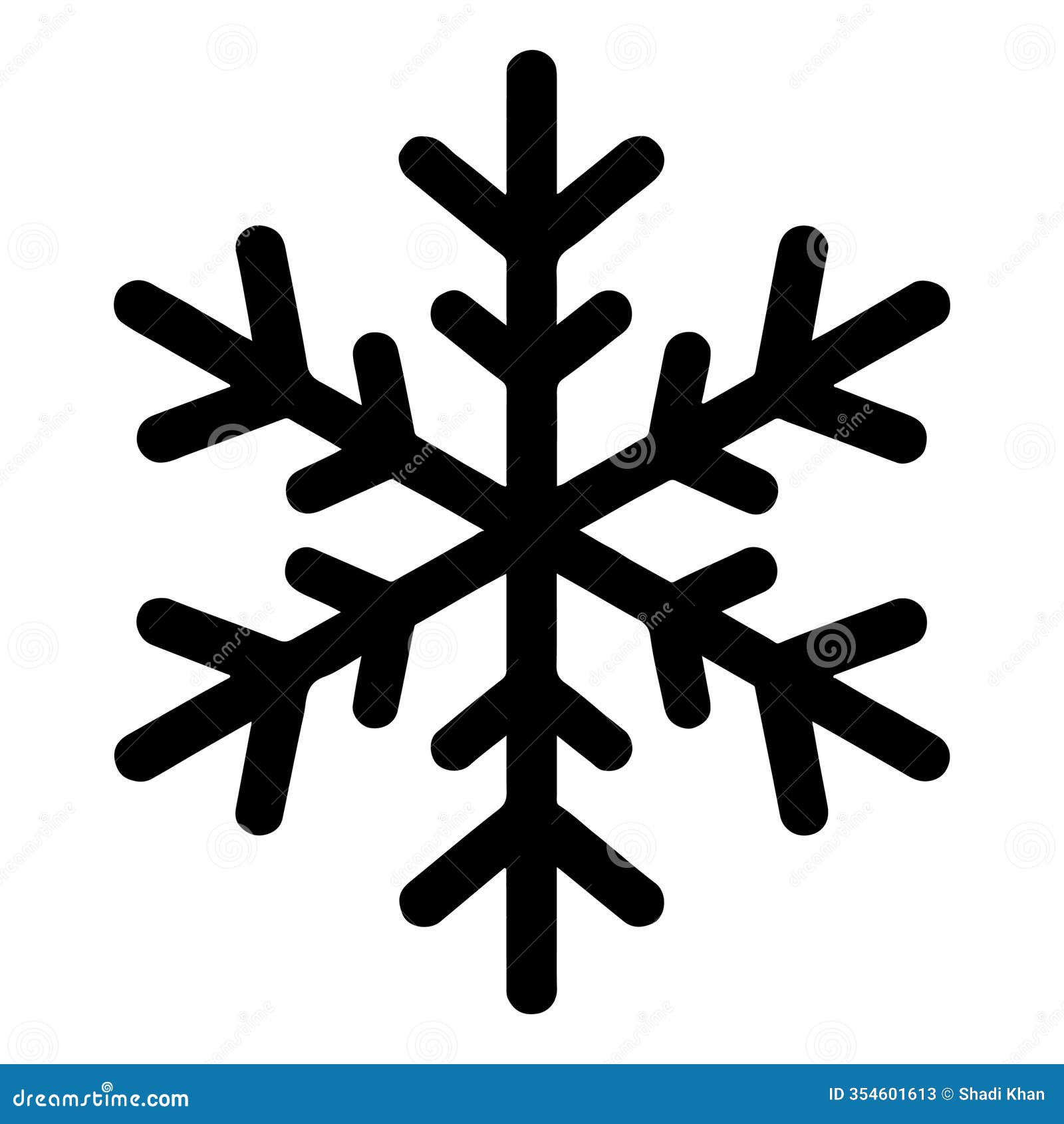 Snowflake Icon Black Vector Design Stock Illustration - Illustration of ...