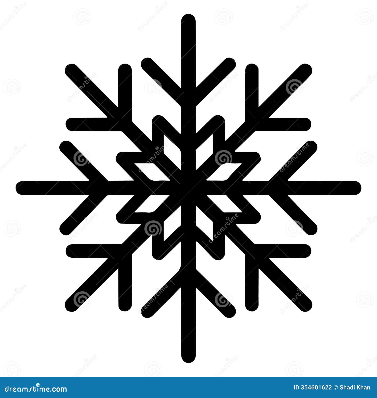 Snowflake Icon Black Vector Design Stock Illustration - Illustration of ...