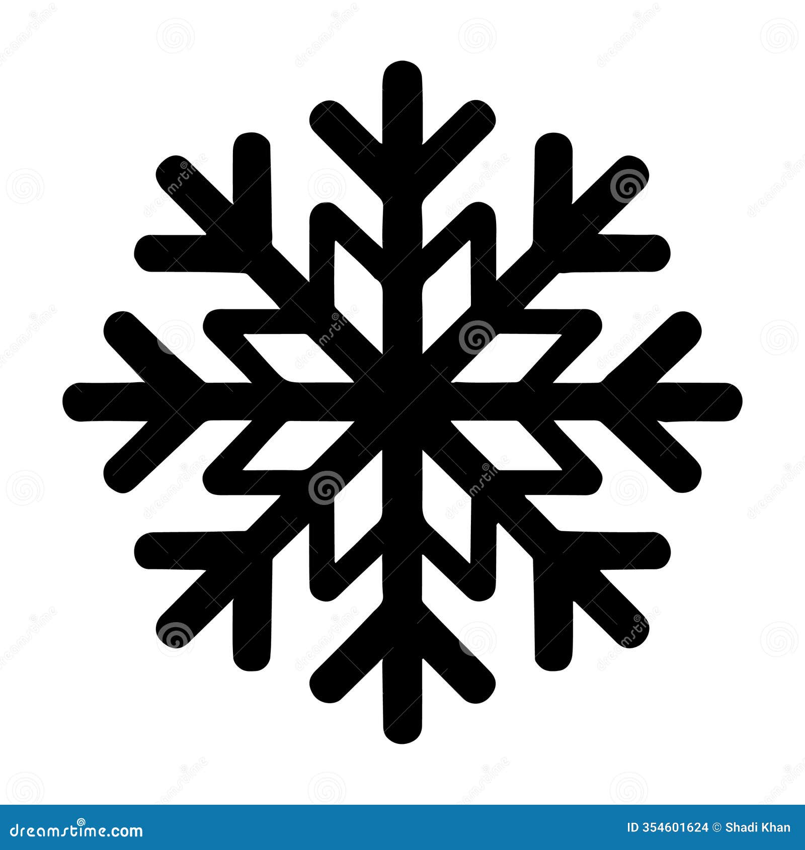 Snowflake Icon Black Vector Design Stock Illustration - Illustration of ...