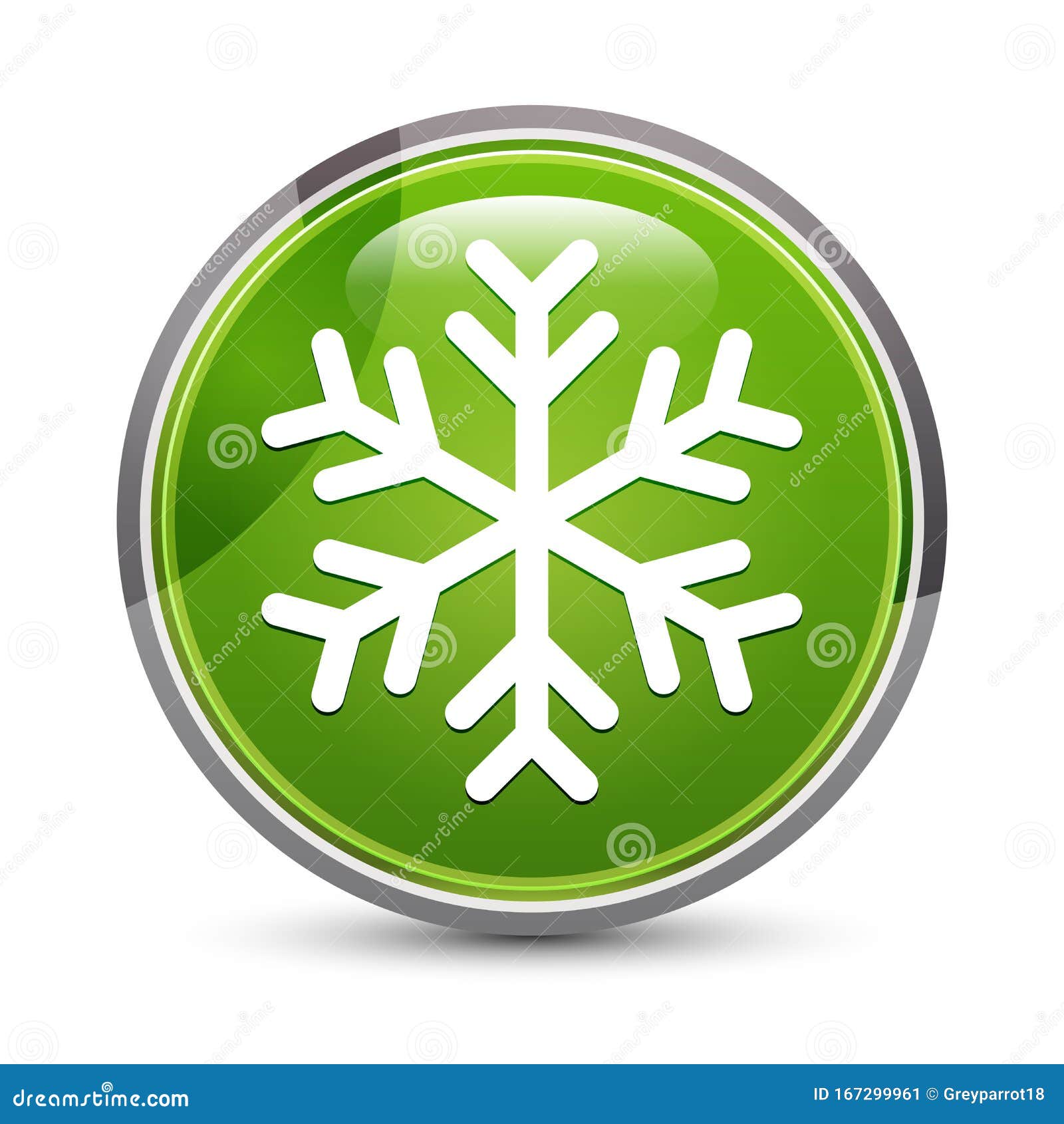 Snowflake Icon Elegant Green Round Button Vector Illustration Stock ...