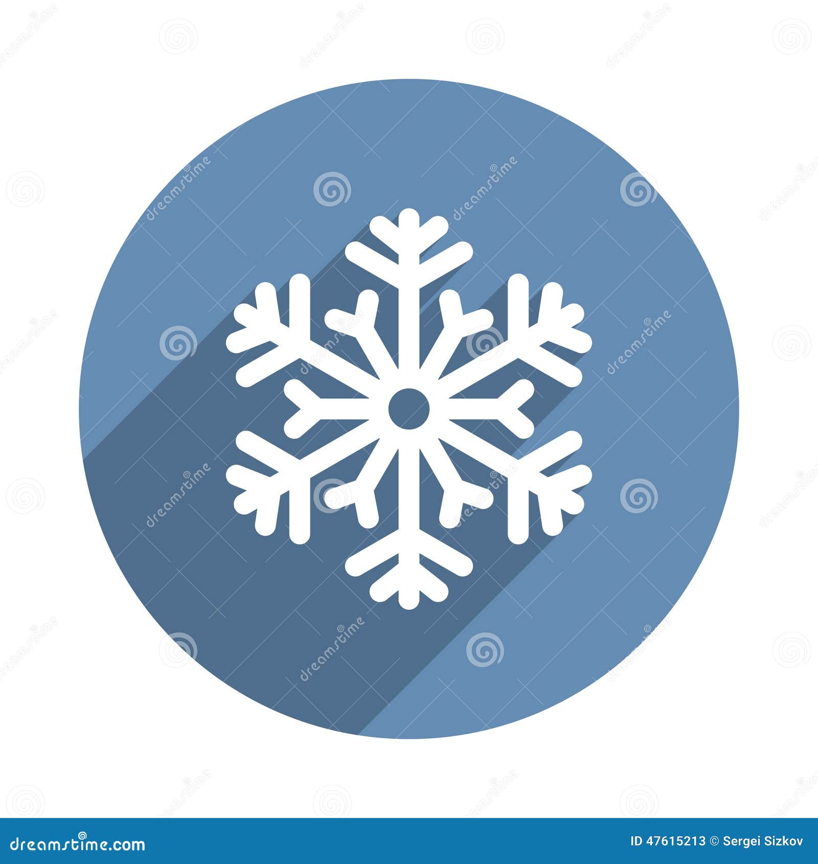 Snowflake Icon in Flat Design Style. Vector Stock Vector - Illustration ...