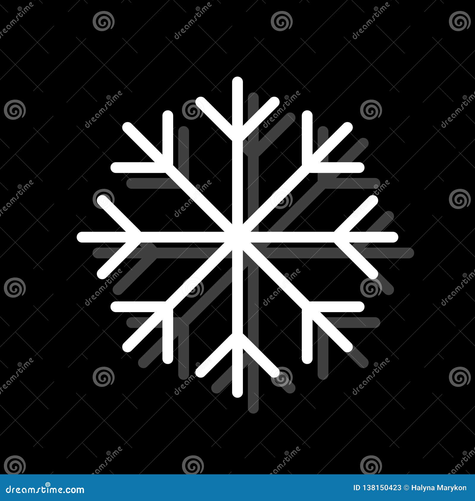 Snowflake icon flat stock illustration. Illustration of isolated ...