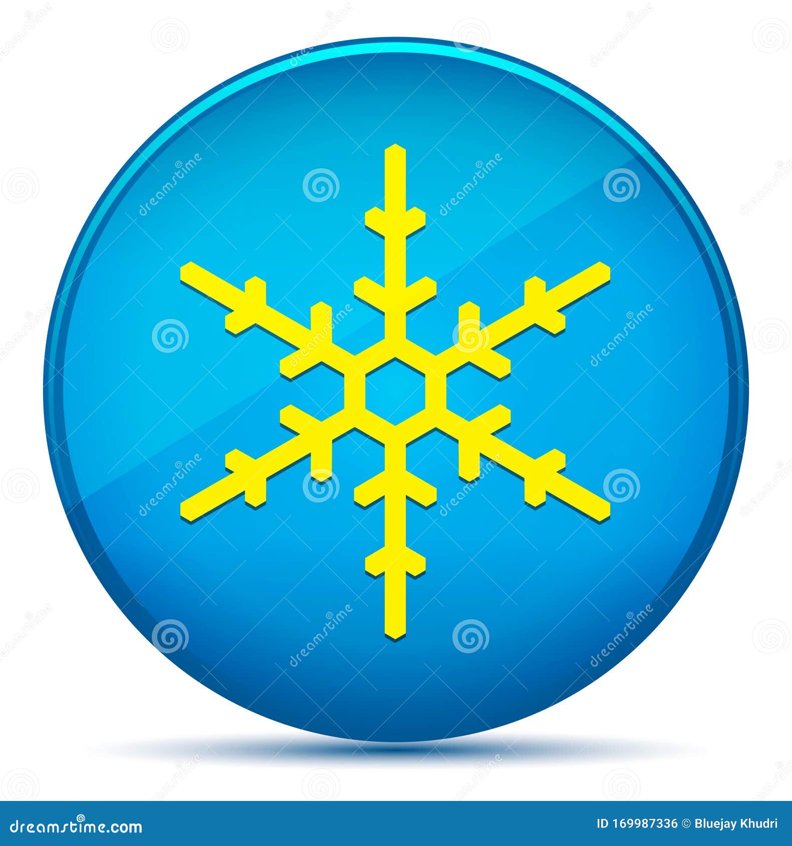 Snowflake Icon Modern Flat Cyan Blue Round Button Stock Illustration ...