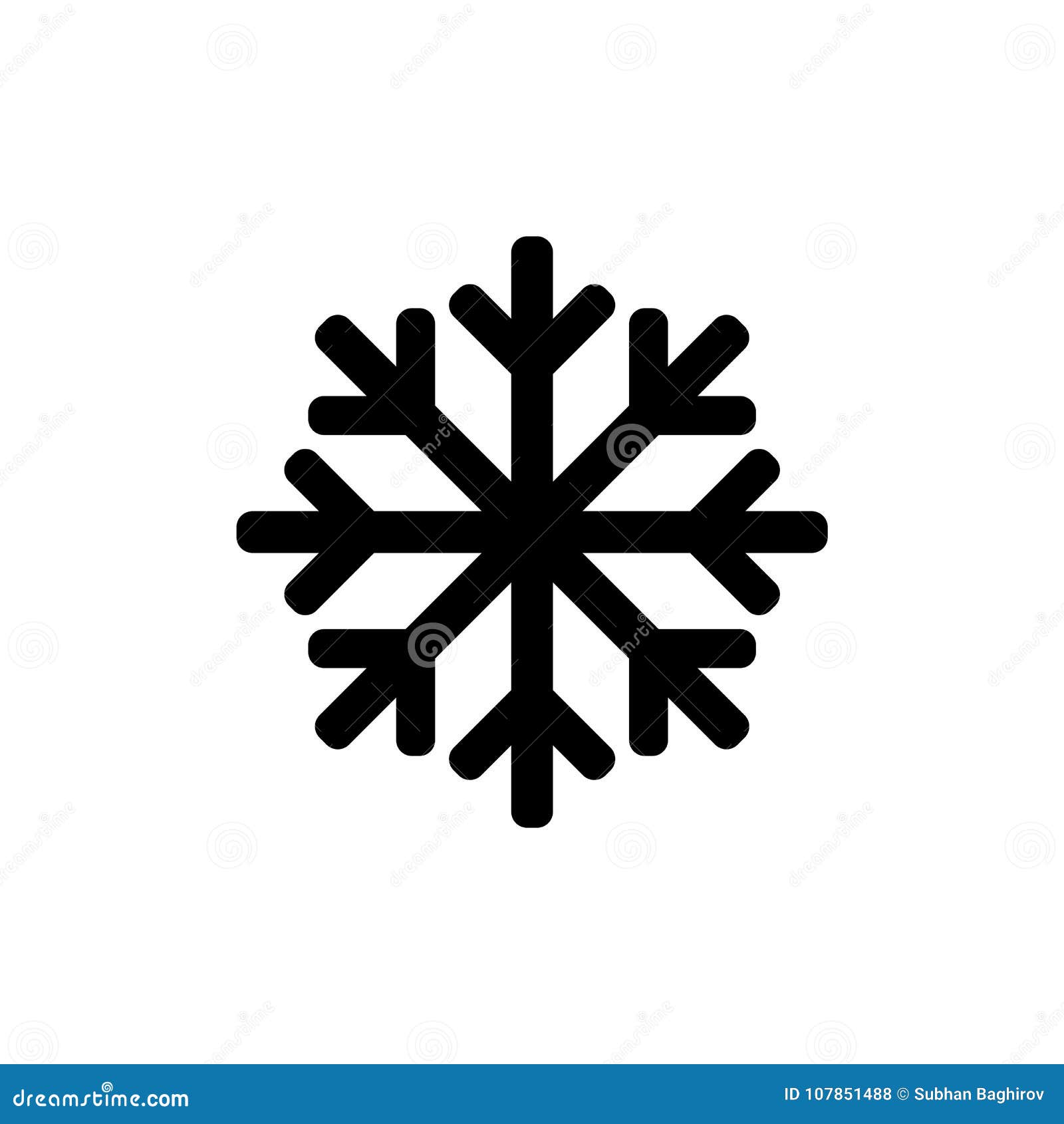 Snowflake Icon for Simple Flat Style Ui Design Stock Vector ...