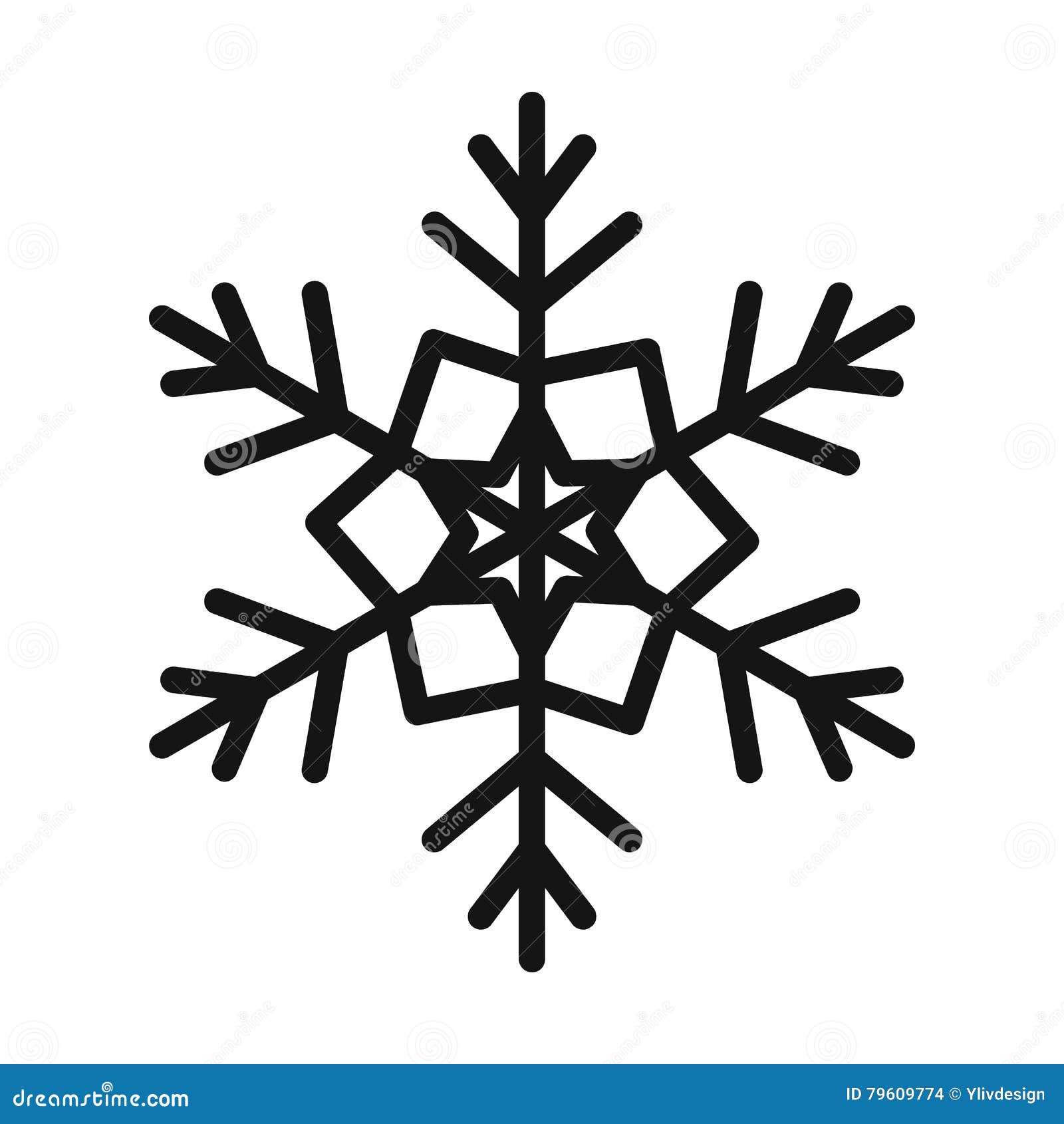 Snowflake Icon in Simple Style Stock Vector - Illustration of cool ...