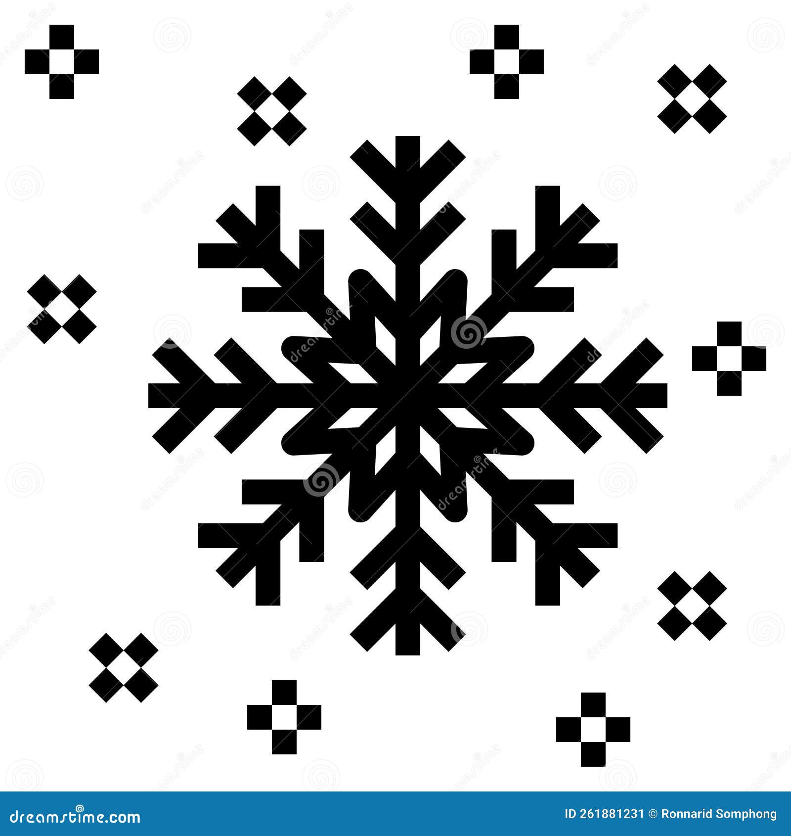 Snowflake Icon Solid Vector Stock Vector - Illustration of graphic ...