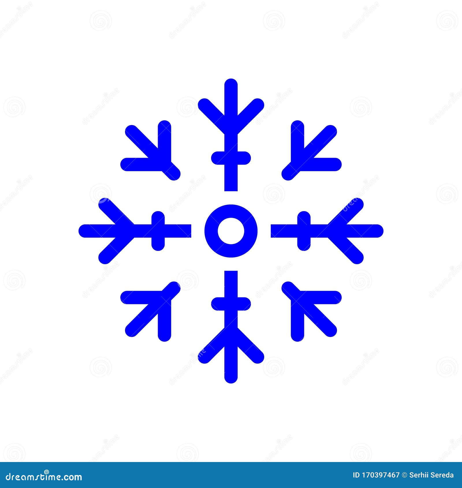 Snowflake Icon on White Background Stock Illustration - Illustration of ...
