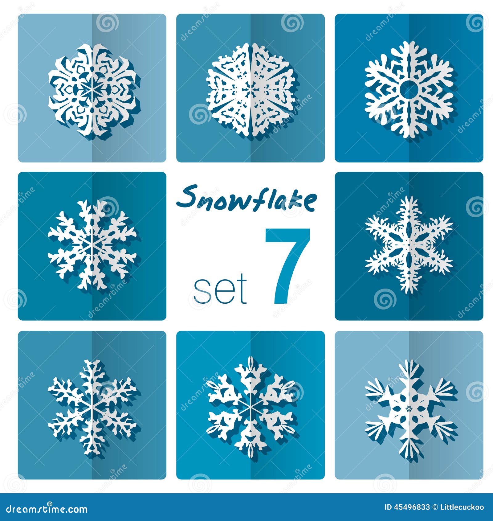 Snowflake Icon. Winter Theme. Winter Snowflakes of Different Shapes ...