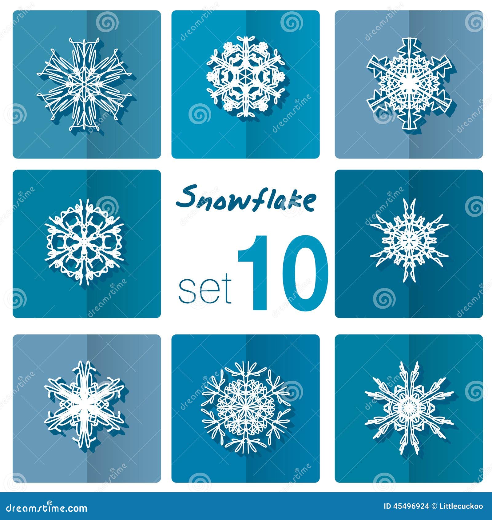 Snowflake Icon. Winter Theme. Winter Snowflakes of Different Shapes ...