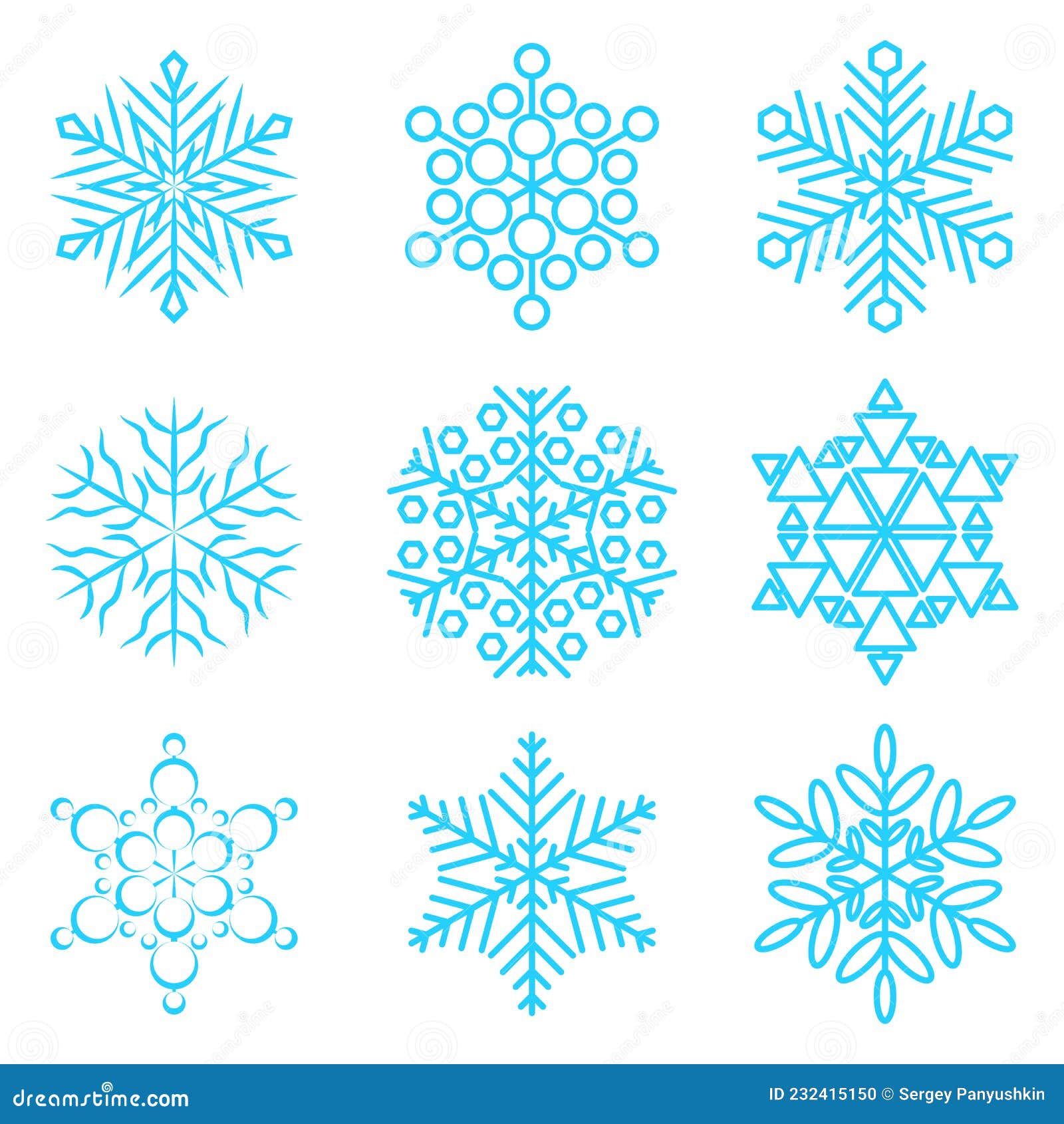Snowflake Icons Collections. Can Be Used for Web Design Elements for ...