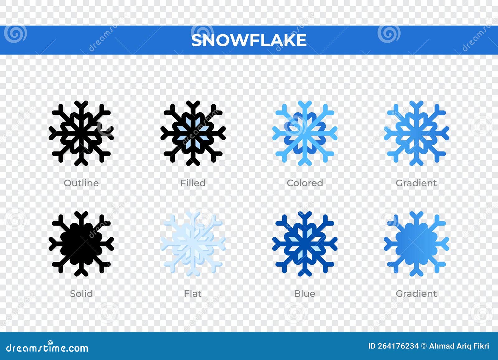 Snowflake Icons in Different Style. Snowflake Icons Set. Holiday Symbol. Different Style Icons ...