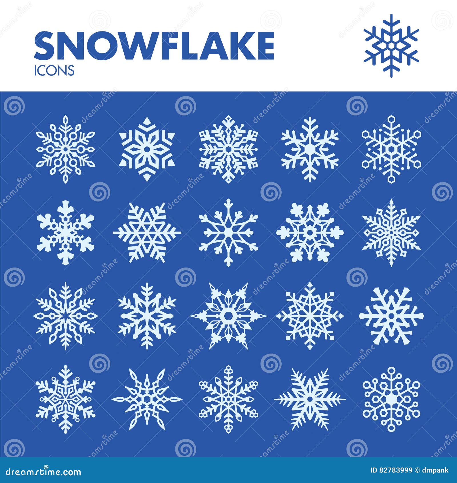 Snowflake icons set stock vector. Illustration of element - 82783999