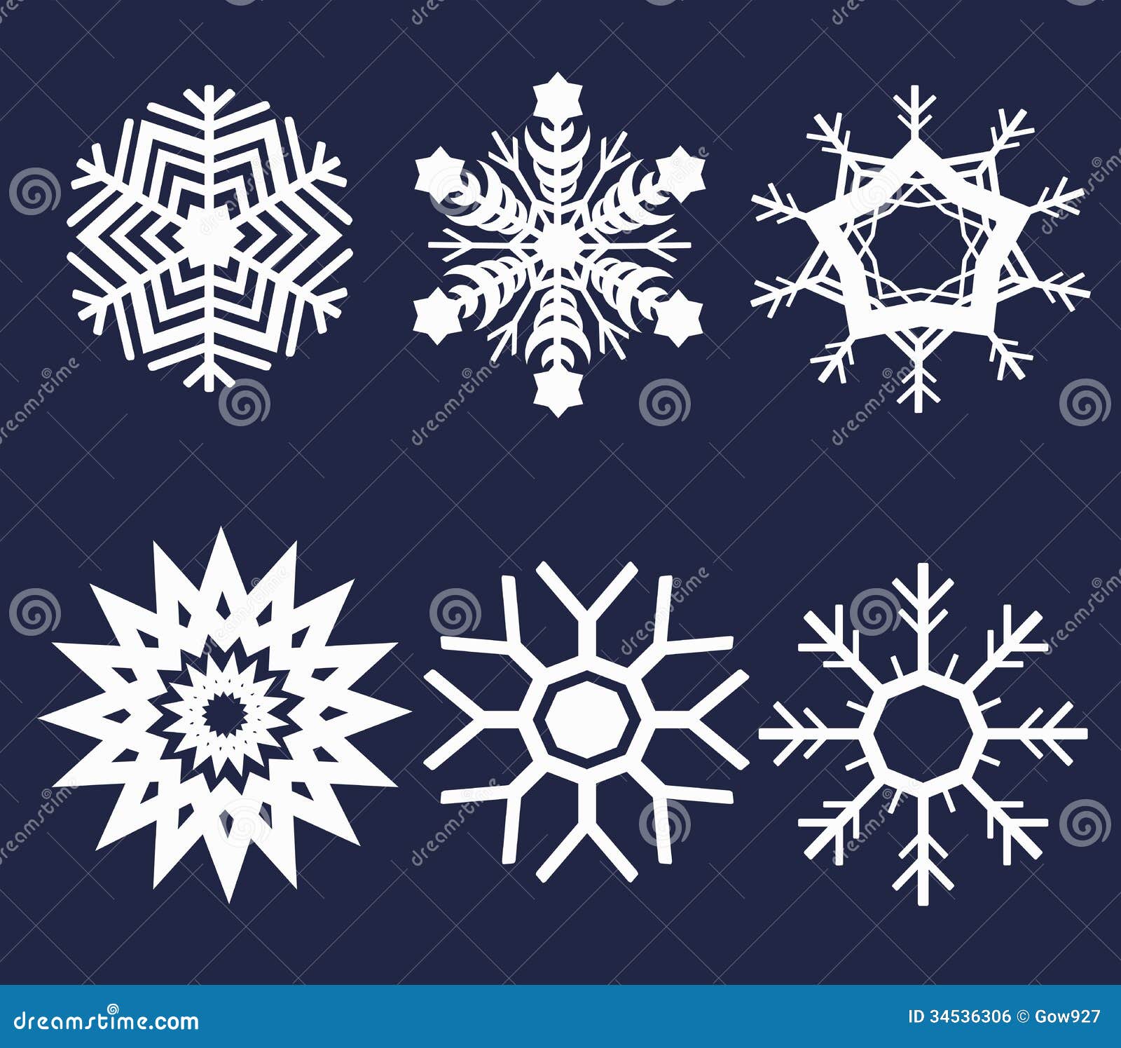 Snowflake illustration set stock vector. Illustration of crystal - 34536306
