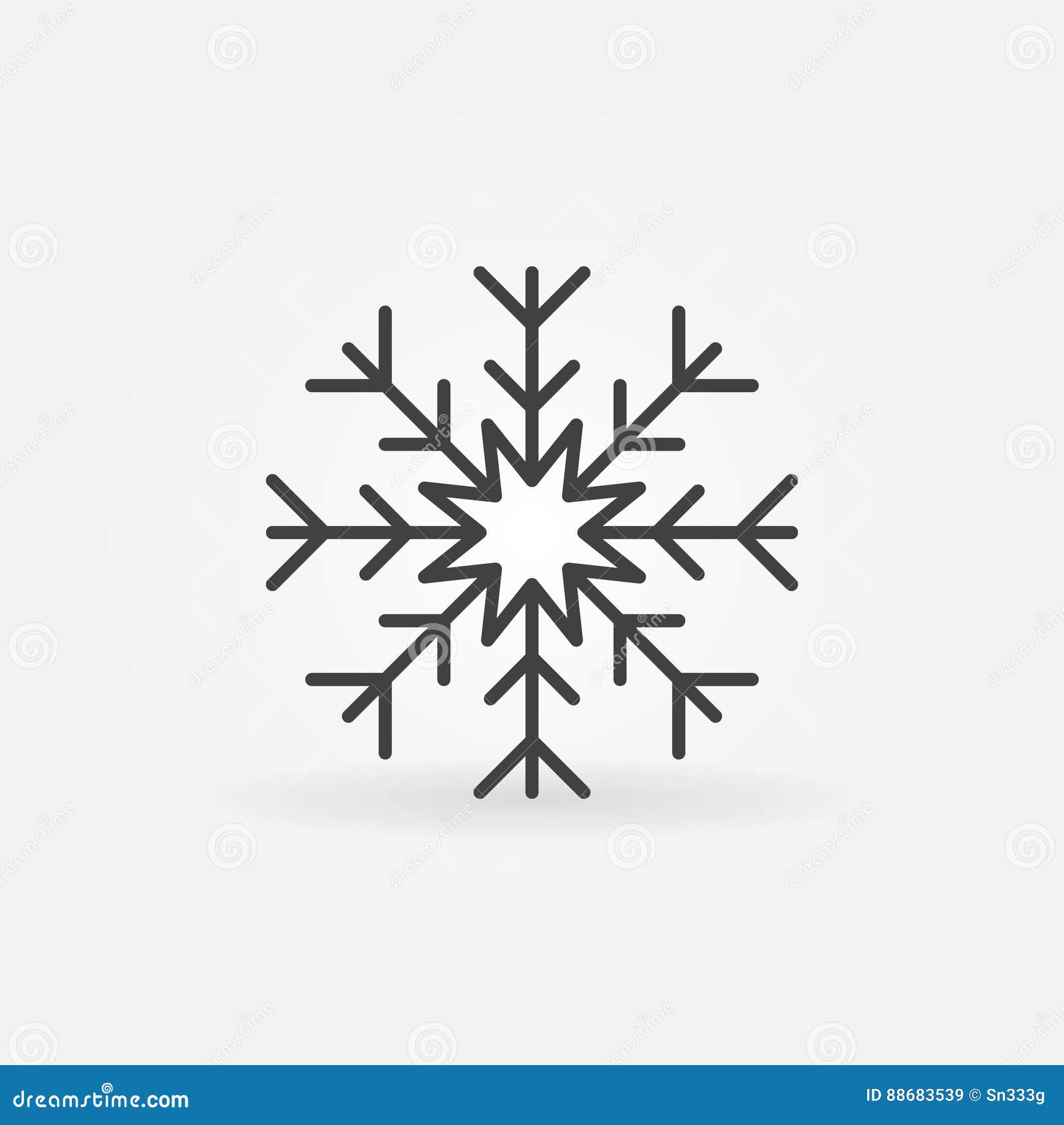 Snowflake line icon stock vector. Illustration of temperature - 88683539