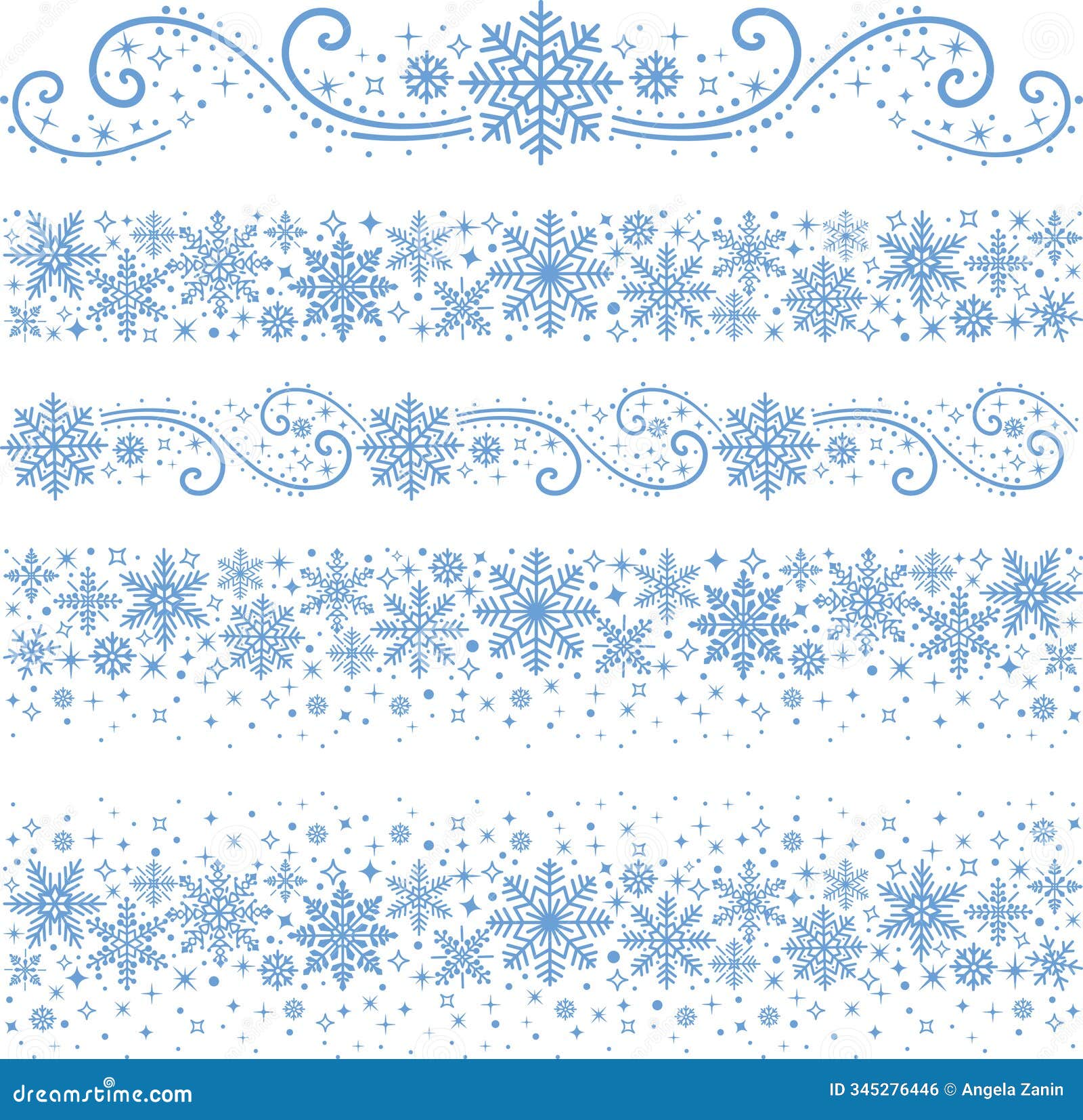 Flourish Snowflake Seamless Lines Stock Vector - Illustration of ...