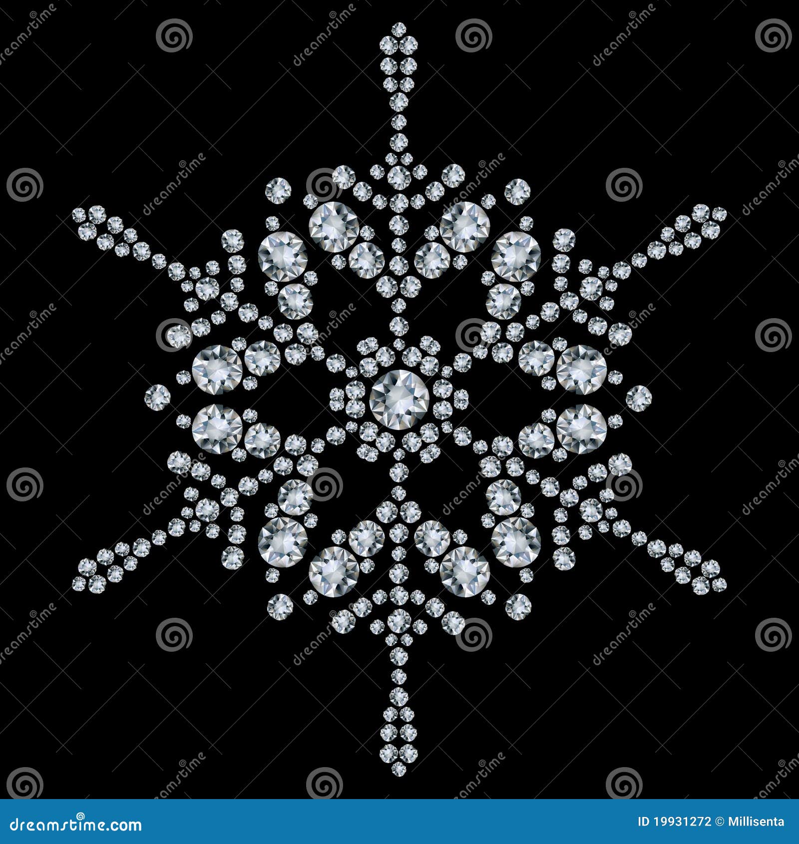 Snowflake Made from Diamonds Stock Vector - Illustration of scrapbook ...
