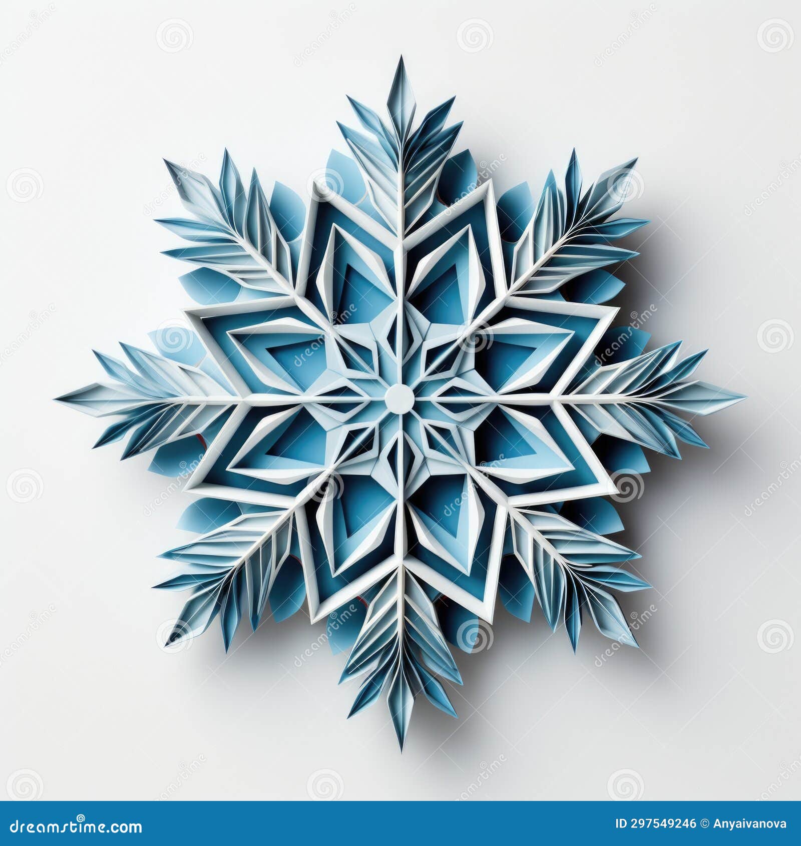 A Snowflake Made of Folded Paper on a White Surface Stock Illustration ...