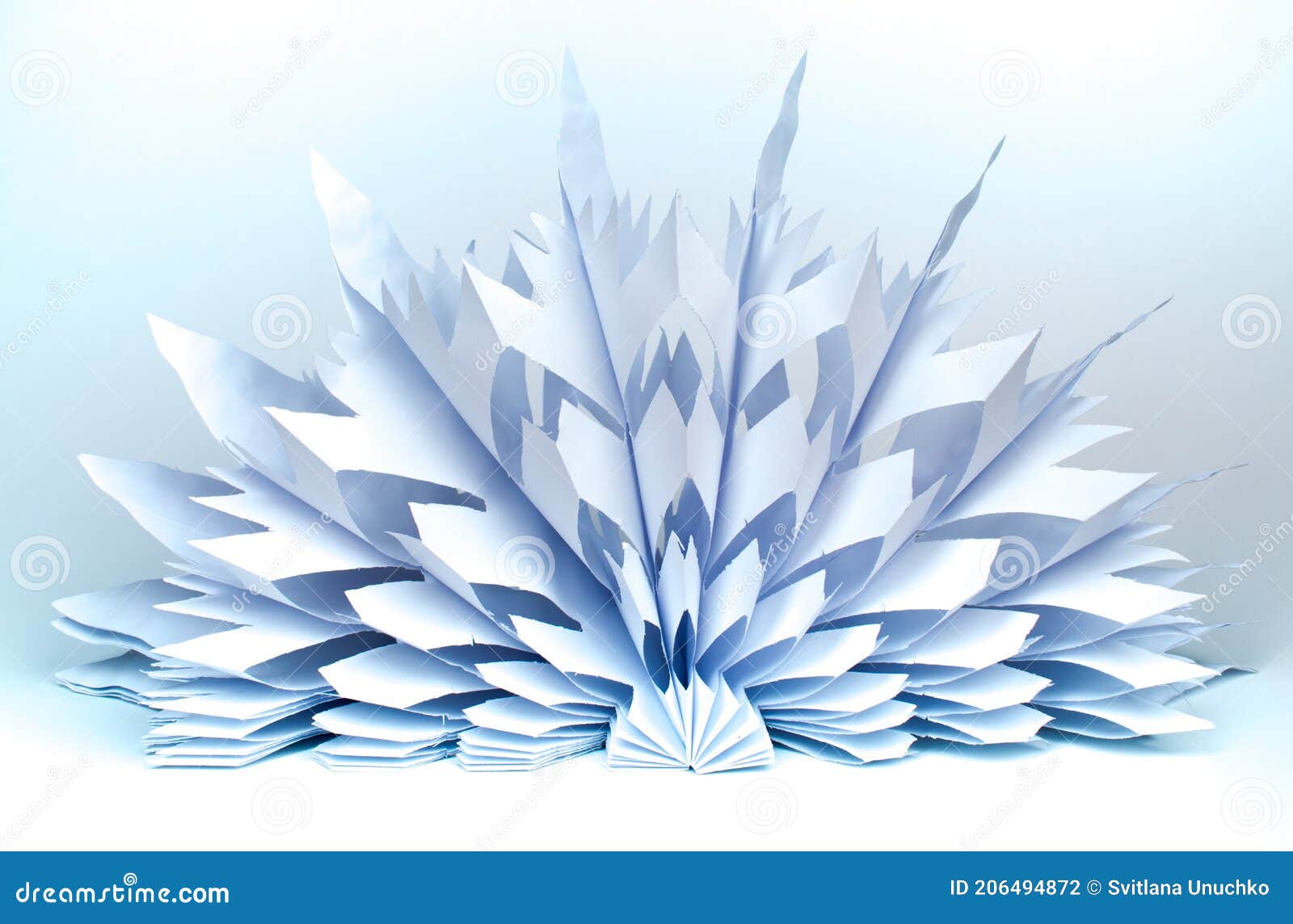Snowflake Made of Paper on White Background. Voluminous. Stock Photo ...