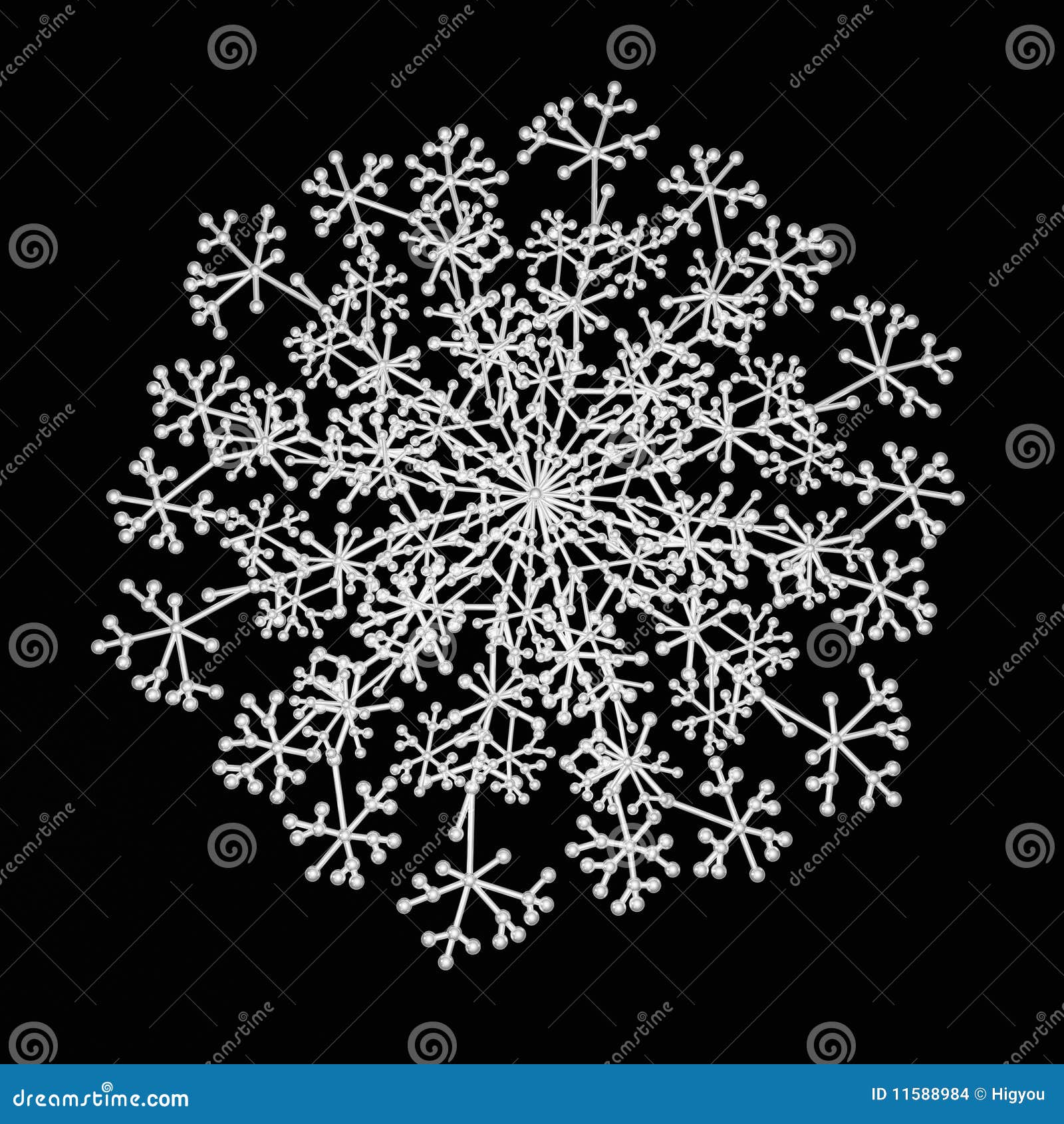 Snowflake, Molecule Links stock illustration. Illustration of shape ...