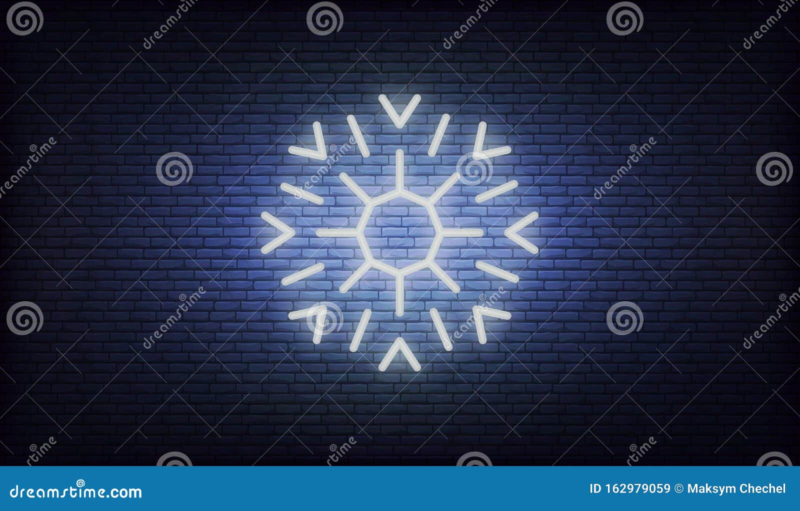 Snowflake Neon Icon. Vector Glowing Neon White Snow Icon Stock Vector ...