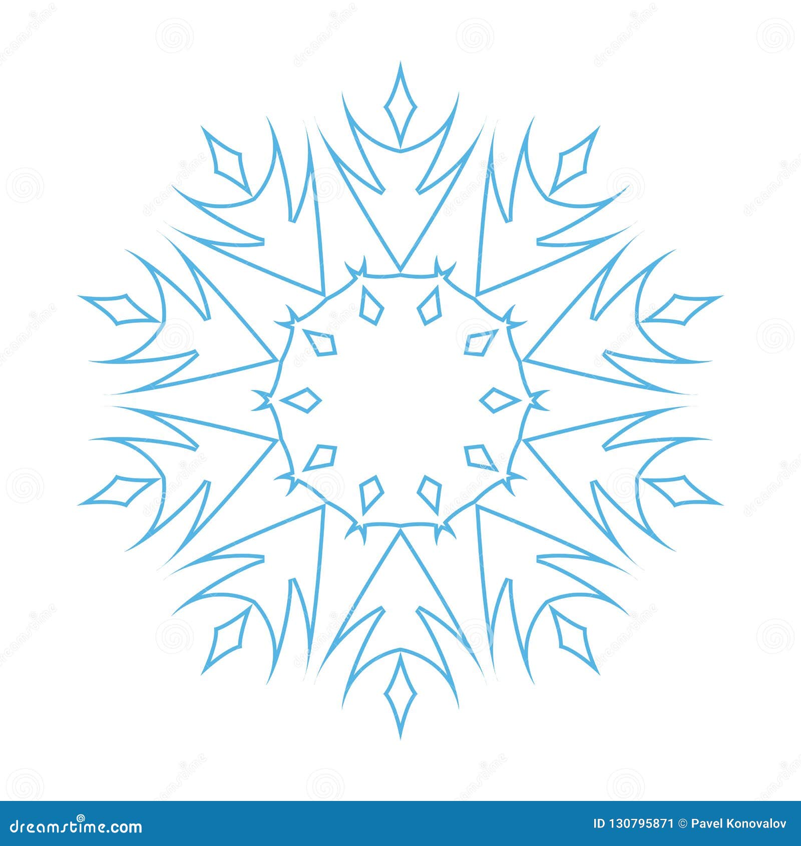 Snowflake ornate stock vector. Illustration of icon - 130795871