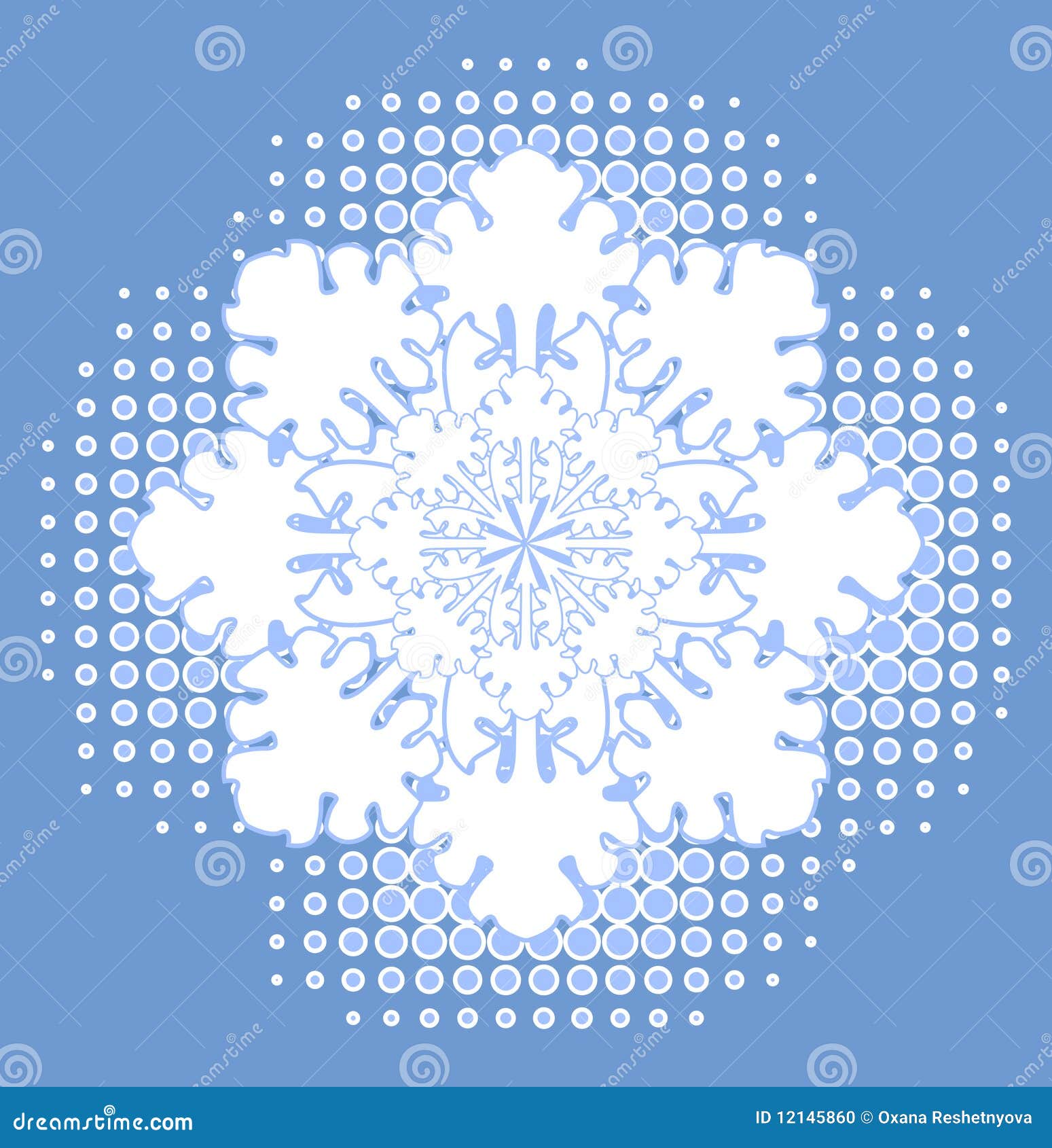 Snowflake over halftone stock vector. Illustration of january - 12145860