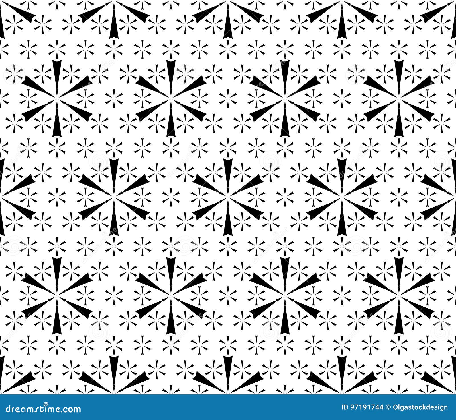 Snowflake Pattern. Floral Geometric Seamless Pattern. Stock Vector ...